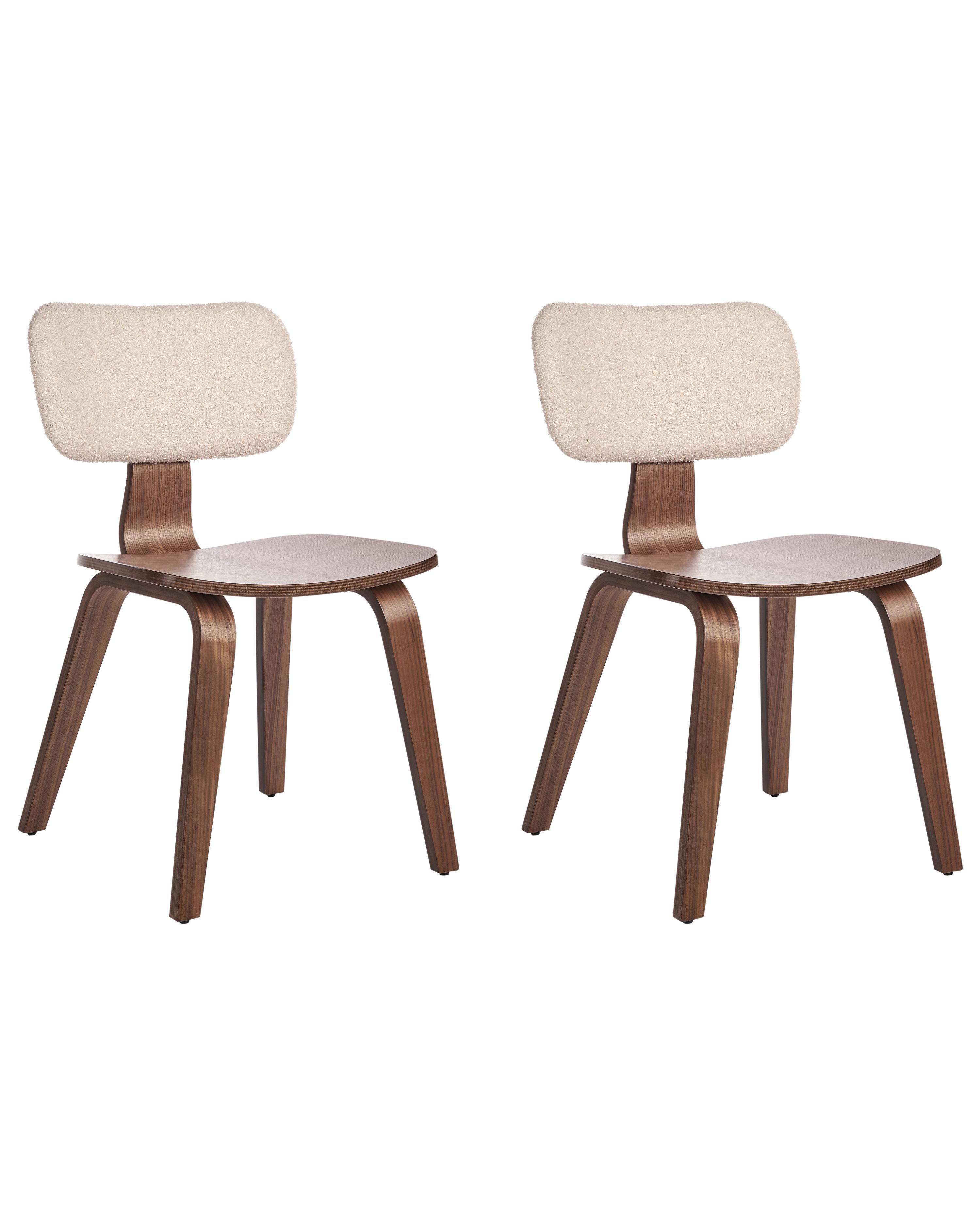 Sæt med 2 spisebordsstole LUCINDA Træ Mørkebrun | Beliani.dk