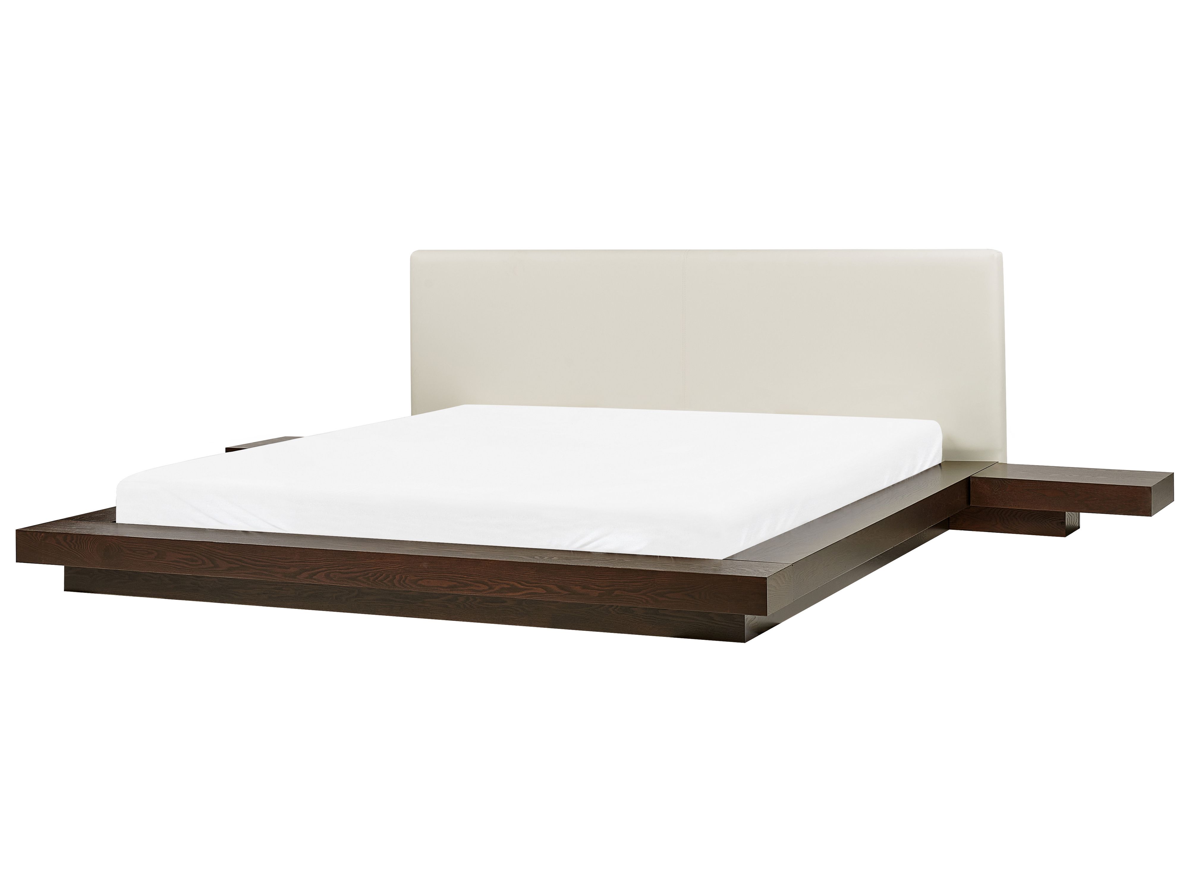 Seng med LED Kunstlæder ZEN 180 x 200 cm Mørk ask | Beliani.dk