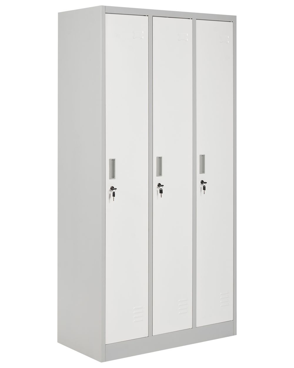 2-Tier Storage Locker ATHLETE Metal Grey/ White | Beliani.co.uk