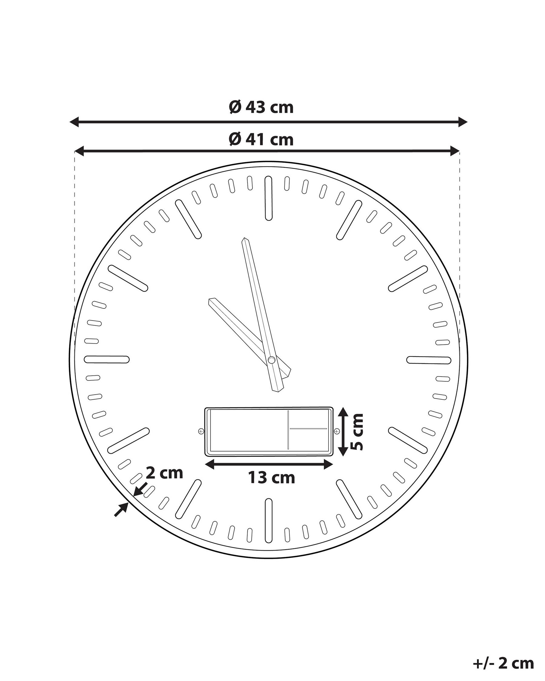 Wall Clock BRUGG 43 cm Golden Brown | Beliani.co.uk