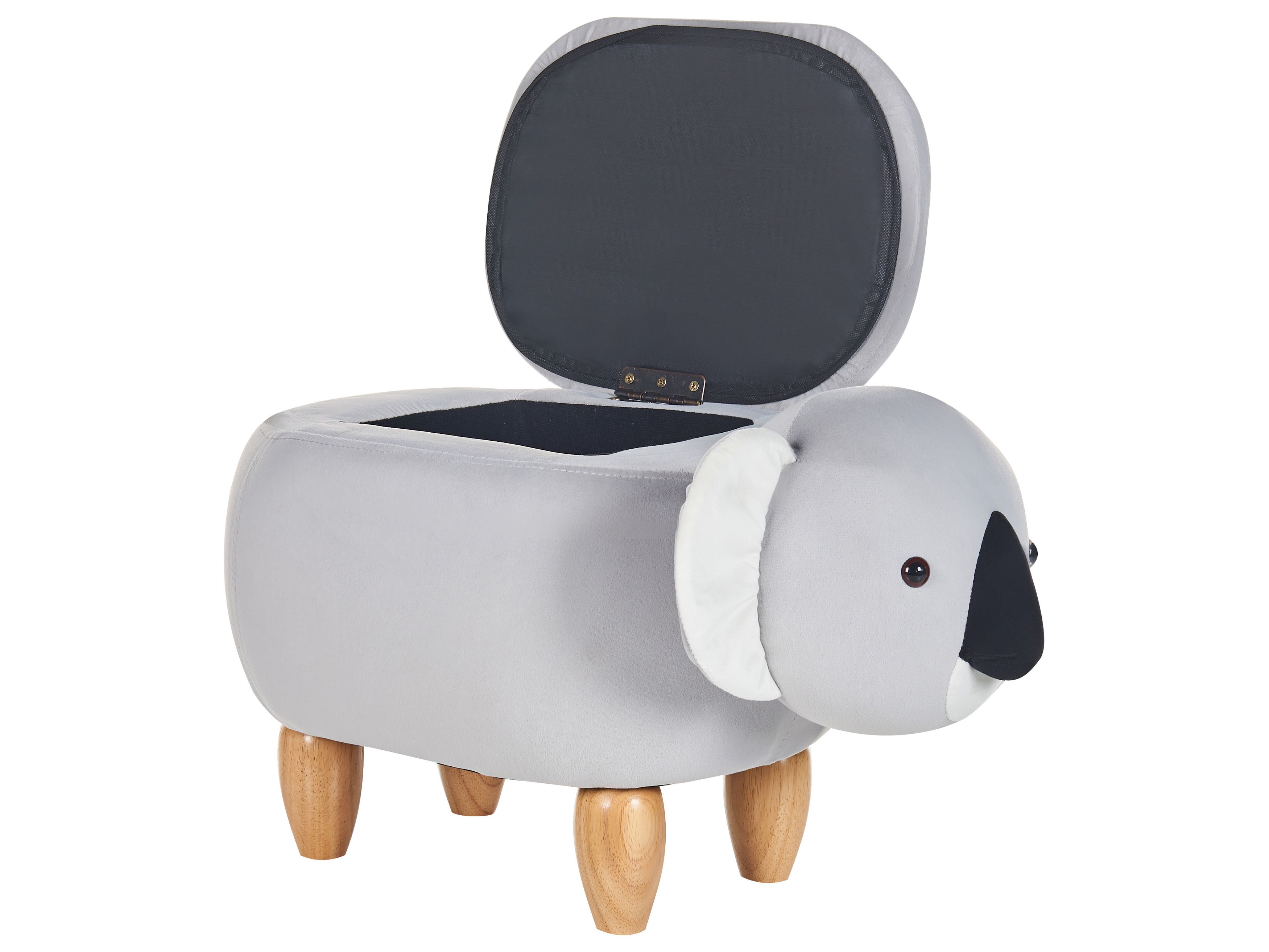 Velvet Storage Animal Stool Grey COALA | Beliani.co.uk