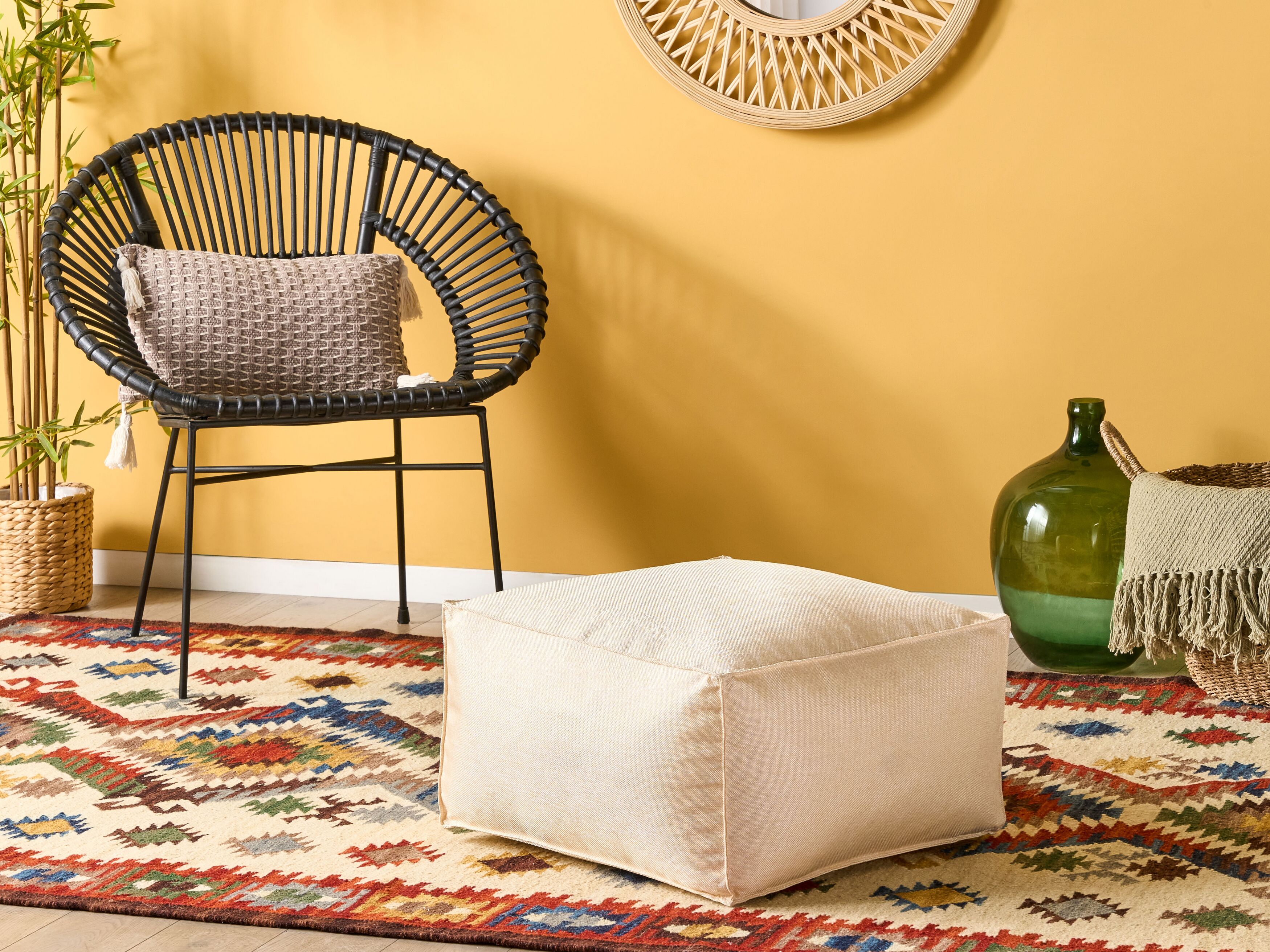 Pouffe Beige MUKKI | Beliani.co.uk