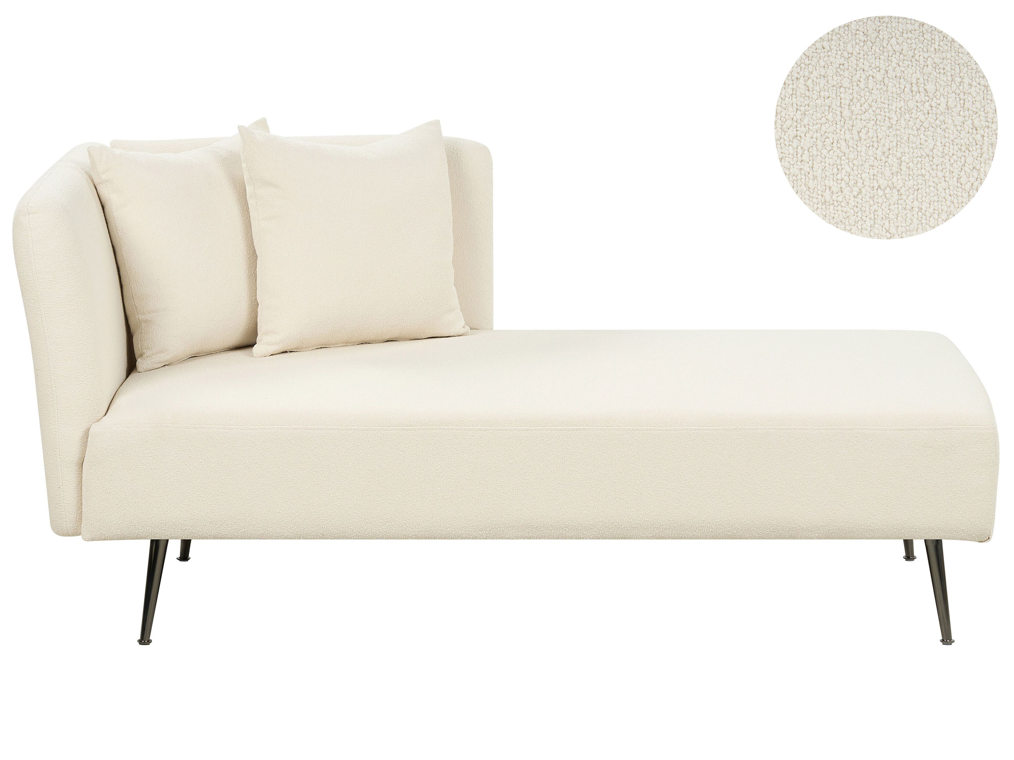 Left-Hand Chaise Lounge RIOM Boucle Off-White | Beliani.co.uk