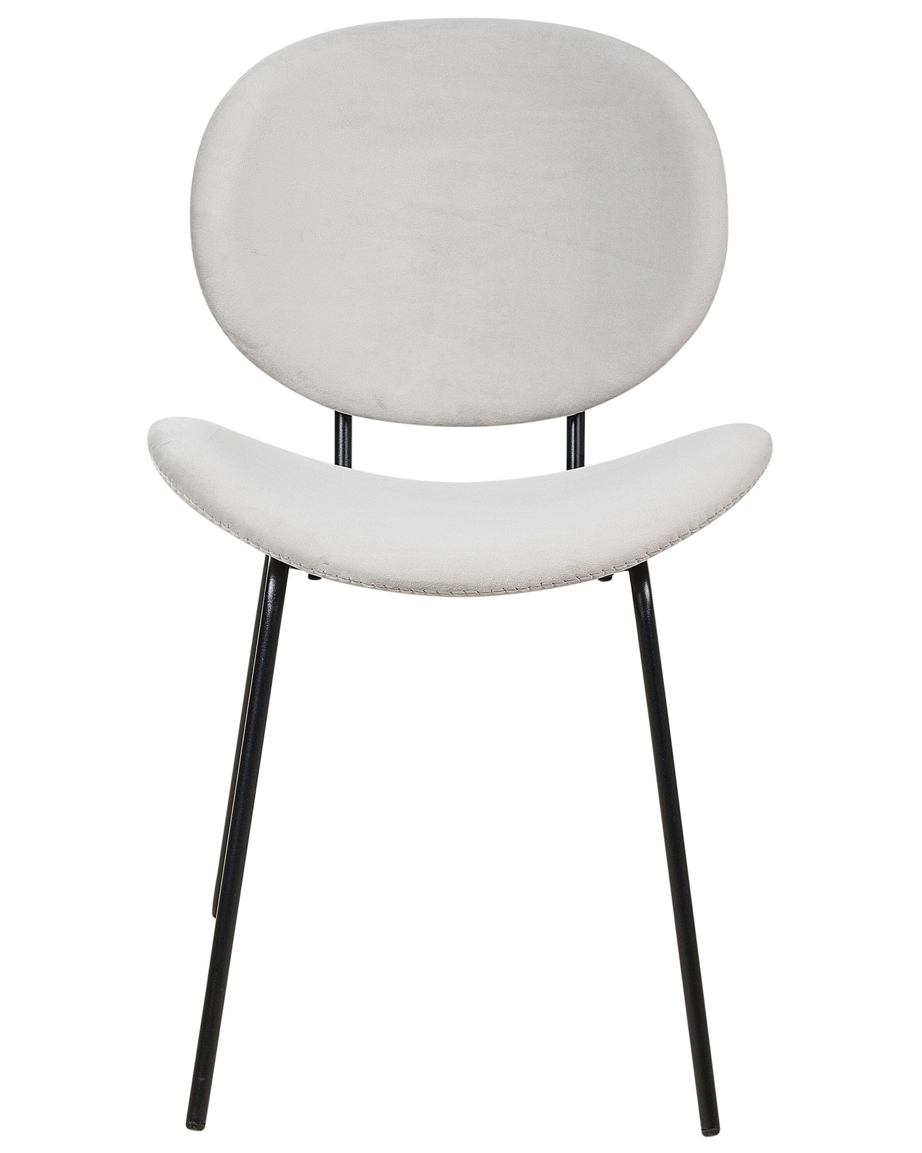 Set med 2 matstolar LUANA Sammet Ljusgrå | Beliani.se