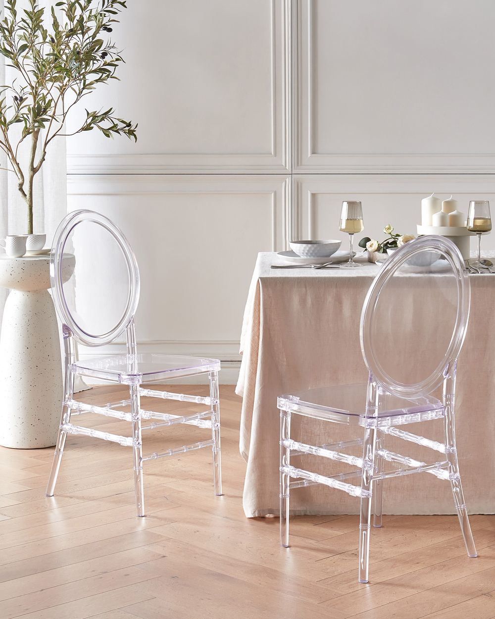 Set of 2 Dining Chairs VERMONT Transparent | Beliani.co.uk