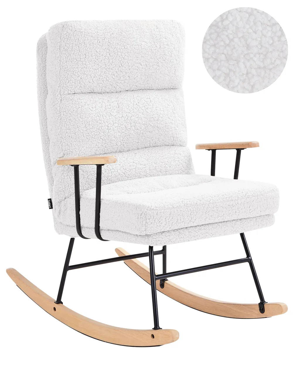 Rocking Chair ESKELIN Reclining Boucle Off-White | Beliani.co.uk
