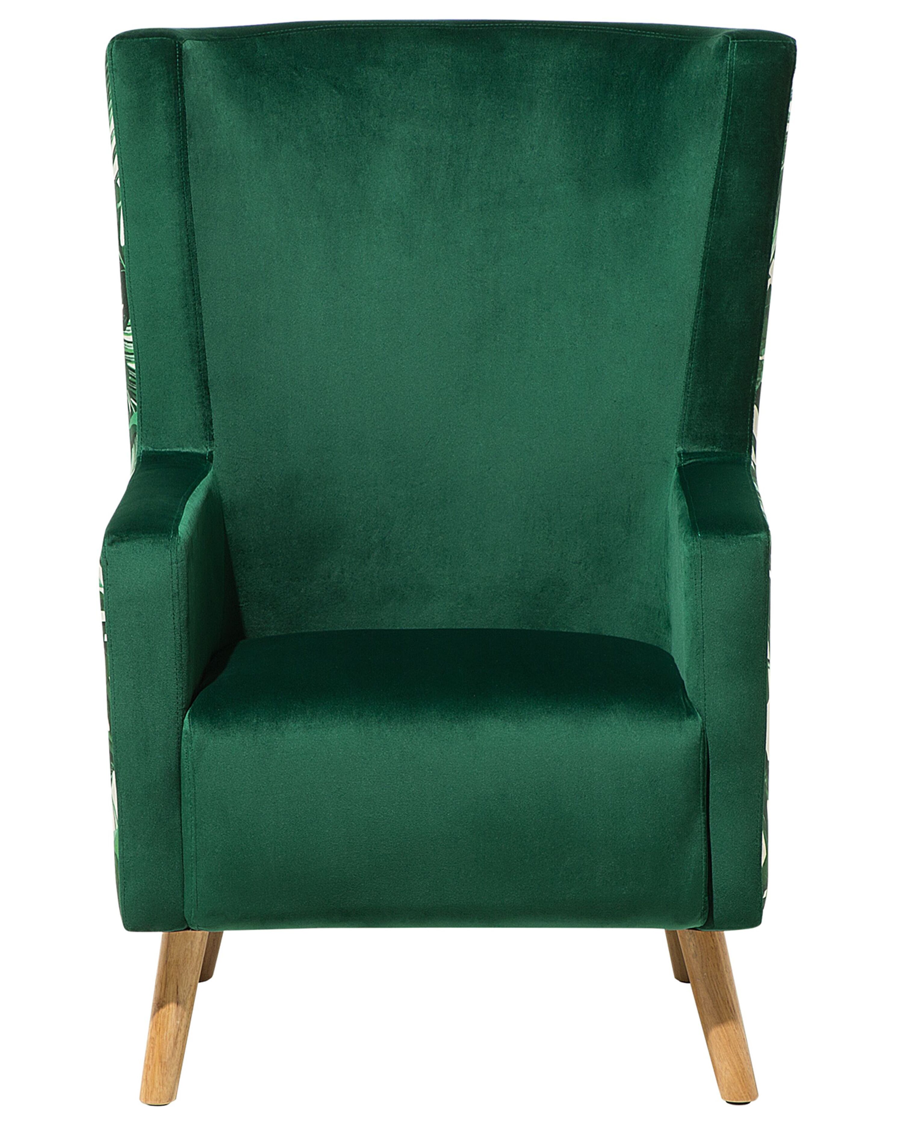 Wingback Chair ONEIDA Velvet Dark Green | Beliani.co.uk