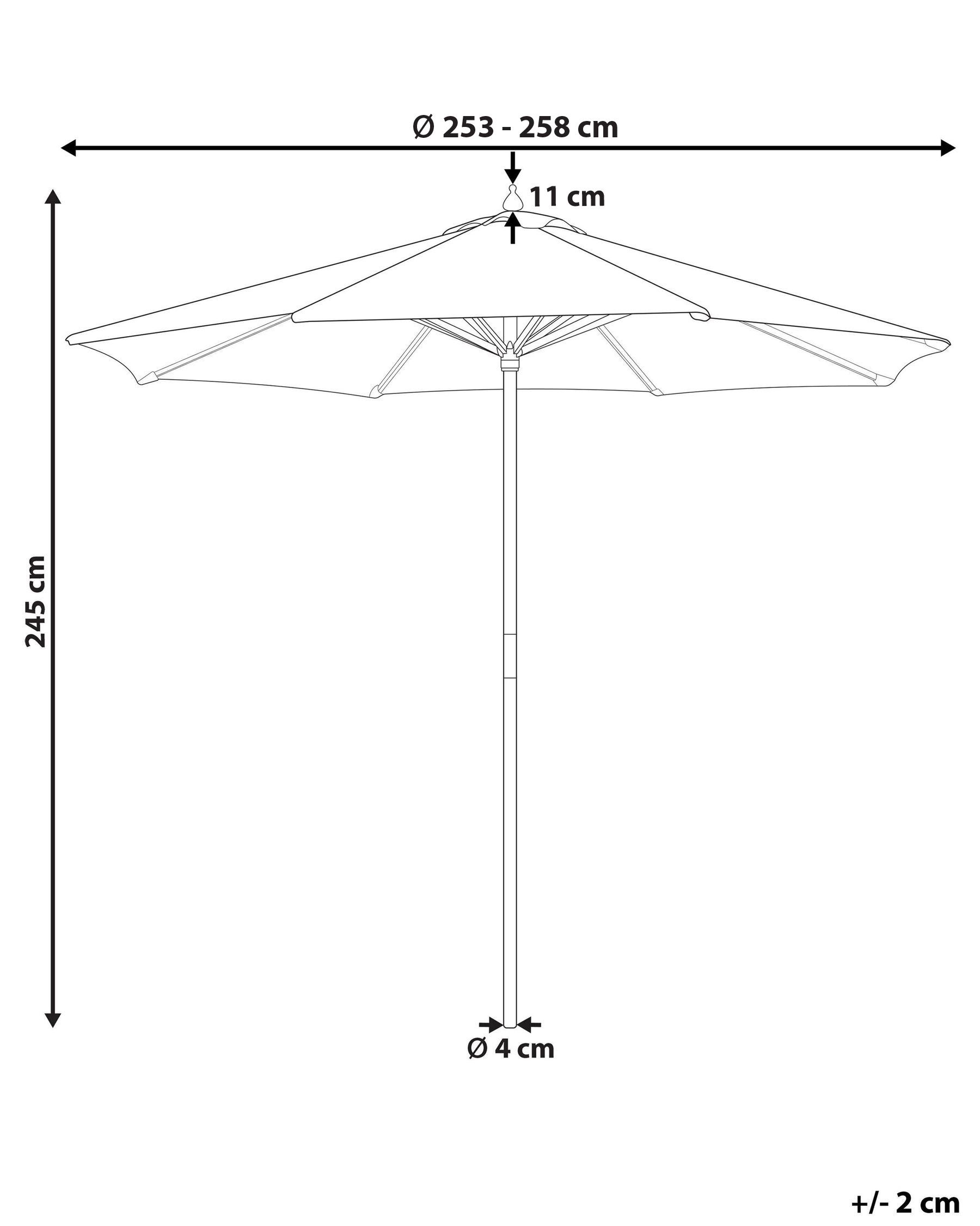 Garden Parasol ⌀ 2.6 m Beige and White FERENTILLO | Beliani.co.uk