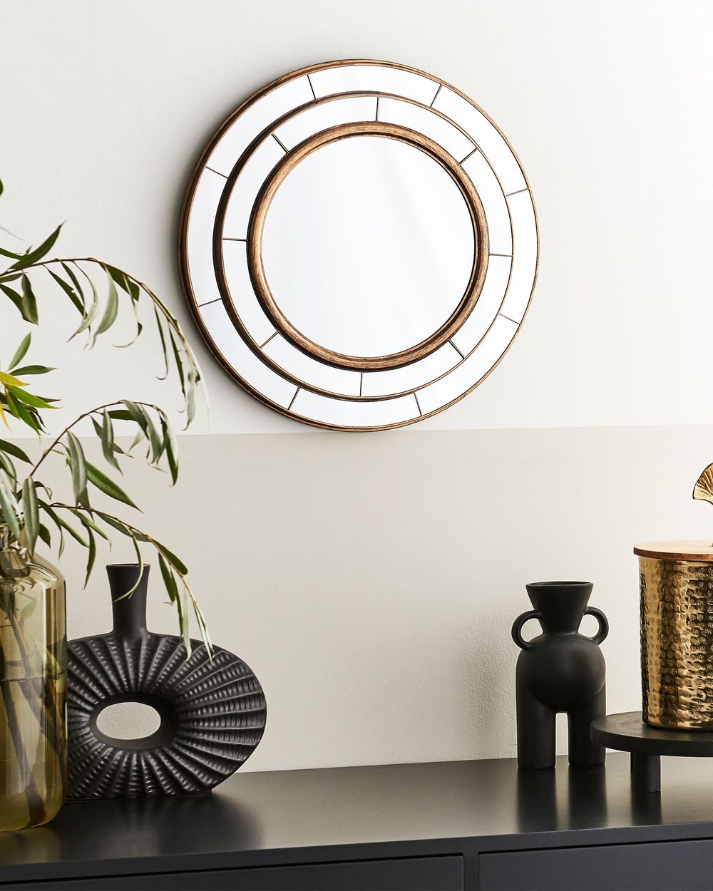 Wall Mirror BELCHITE 40 cm 40 cm Gold | Beliani.co.uk