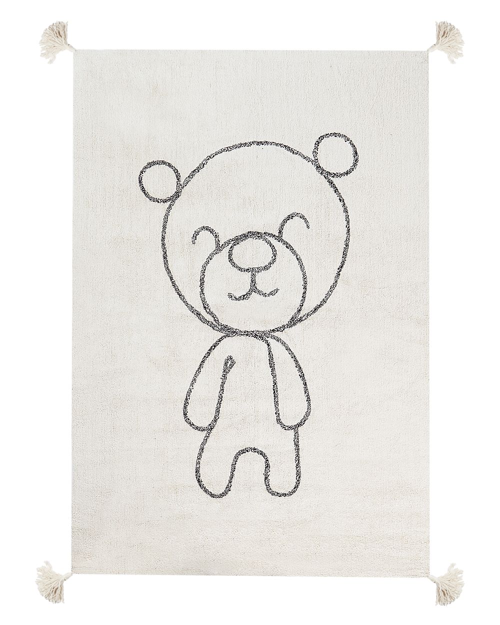 Cotton Kids Rug Teddy Bear Print 140 x 200 cm Beige ZORAKAN | Beliani.co.uk
