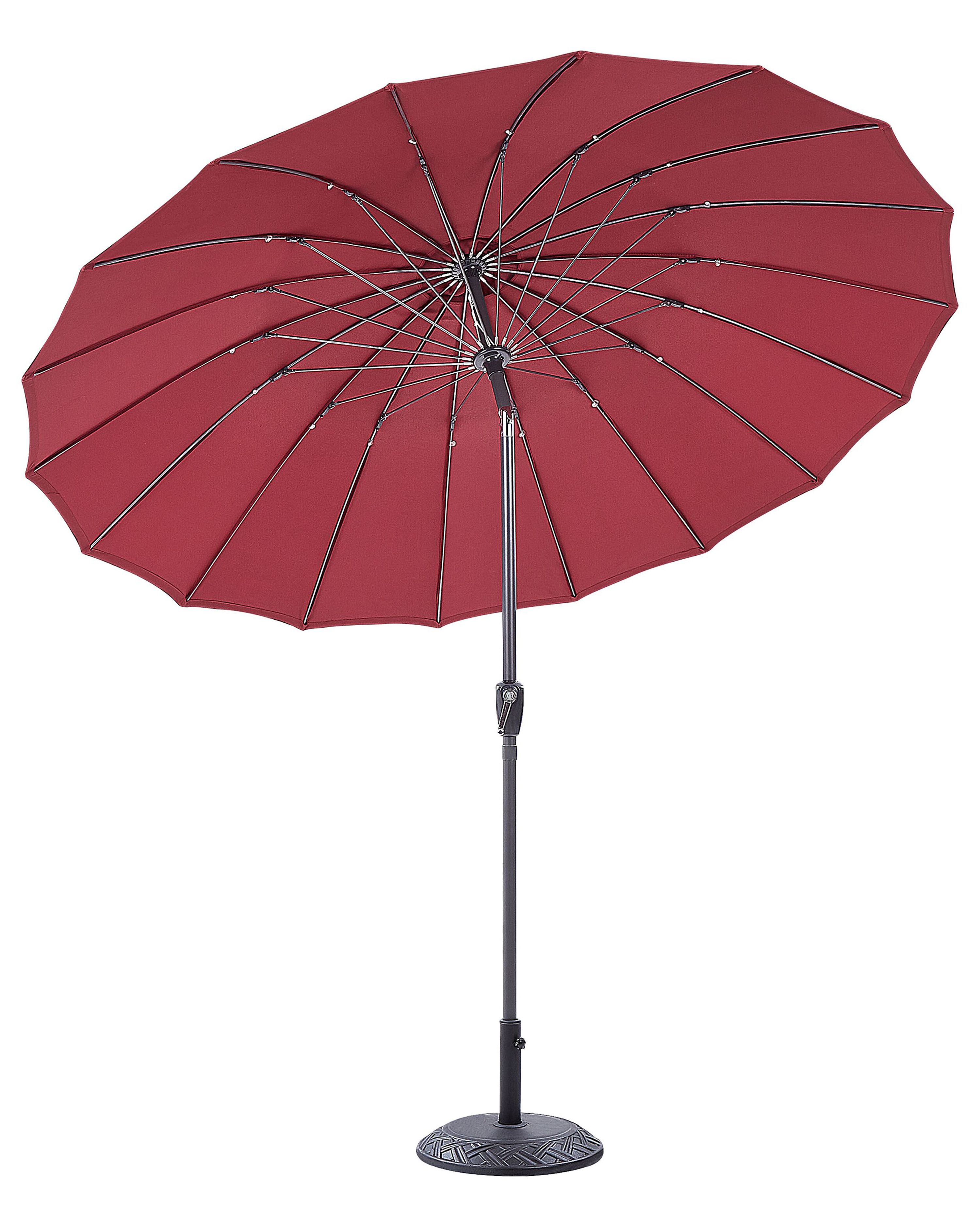 Market Parasol 255 cm BAIA Dark Red | Beliani.co.uk