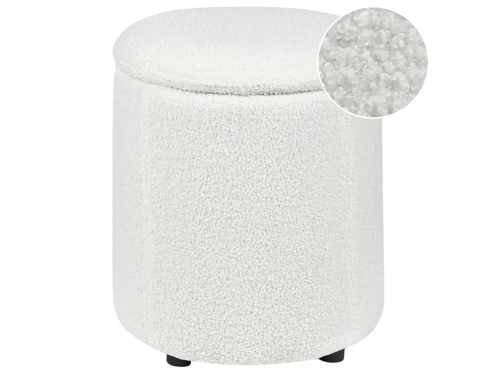 Storage Pouffe MARYLAND Boucle Off-White | Beliani.co.uk