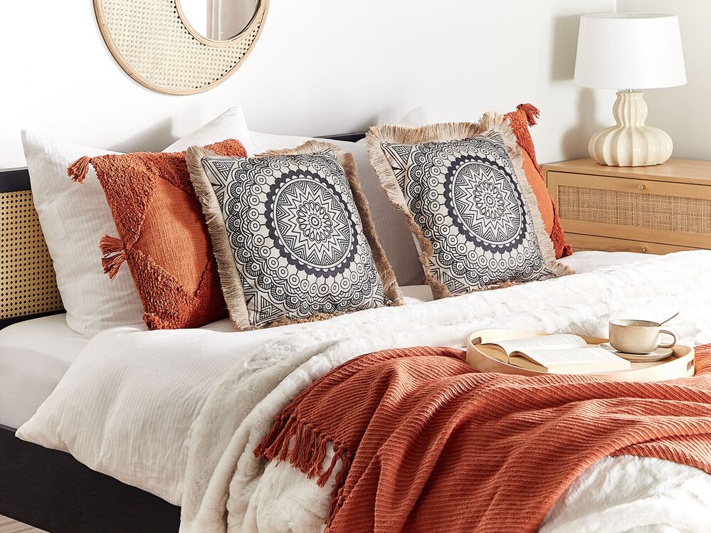 Muotoonommeltu lakana JANBU puuvilla 90 x 200 cm Musta | Beliani.fi