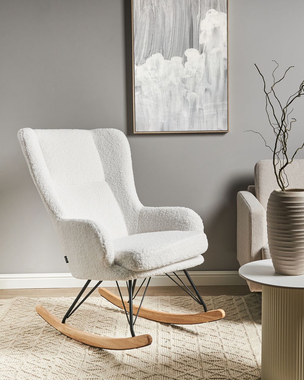 Keinutuoli OULU buklee Valkoinen | Beliani.fi