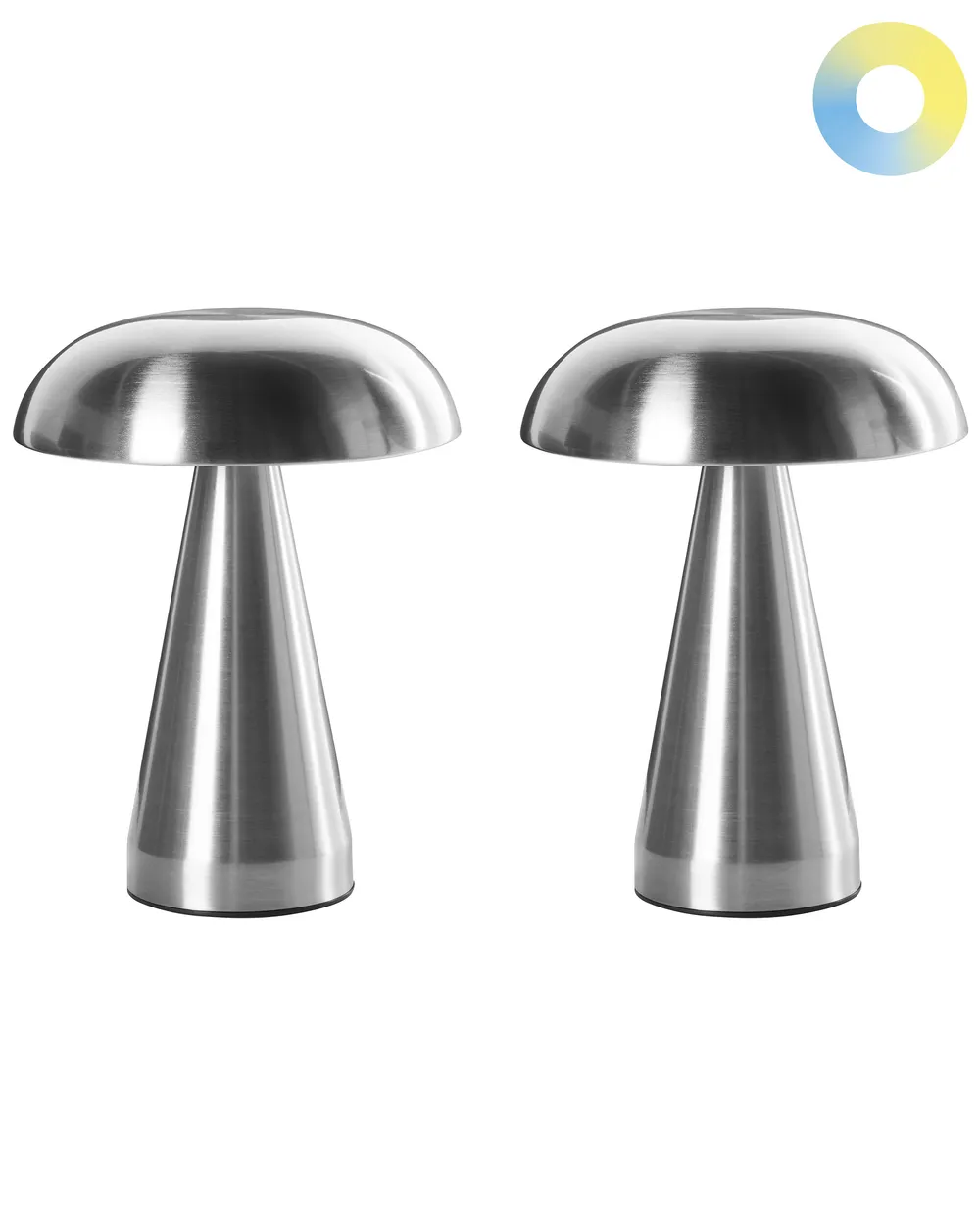 Lot de 2 lampes de table LED sans fil KULFO Avec variateur Métal ...