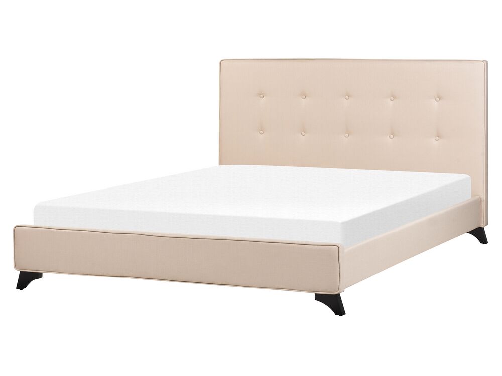 Fabric EU King Size Bed Beige AMBASSADOR Beliani
