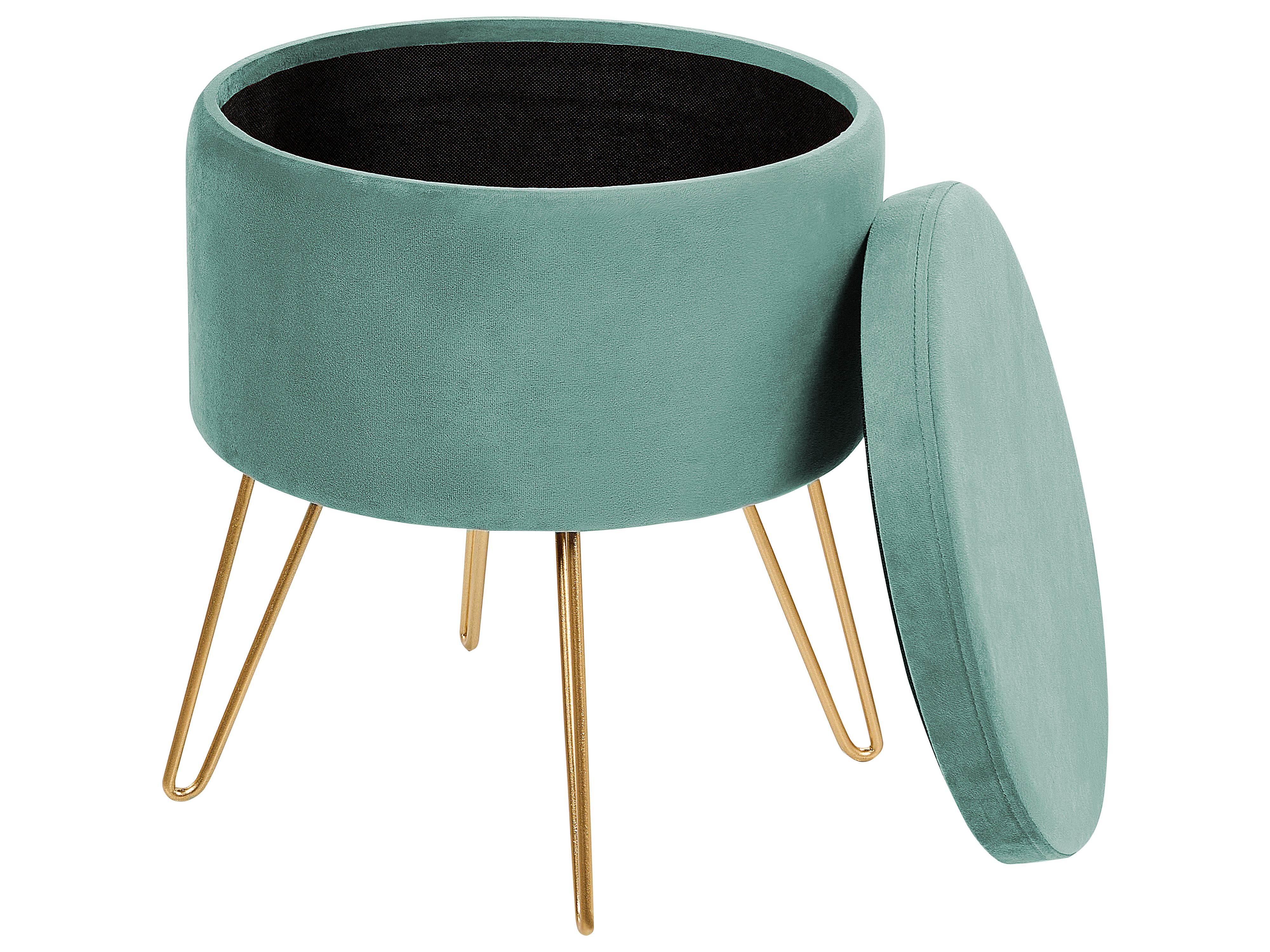 Velvet Storage Pouffe Green SILAS | Beliani.co.uk
