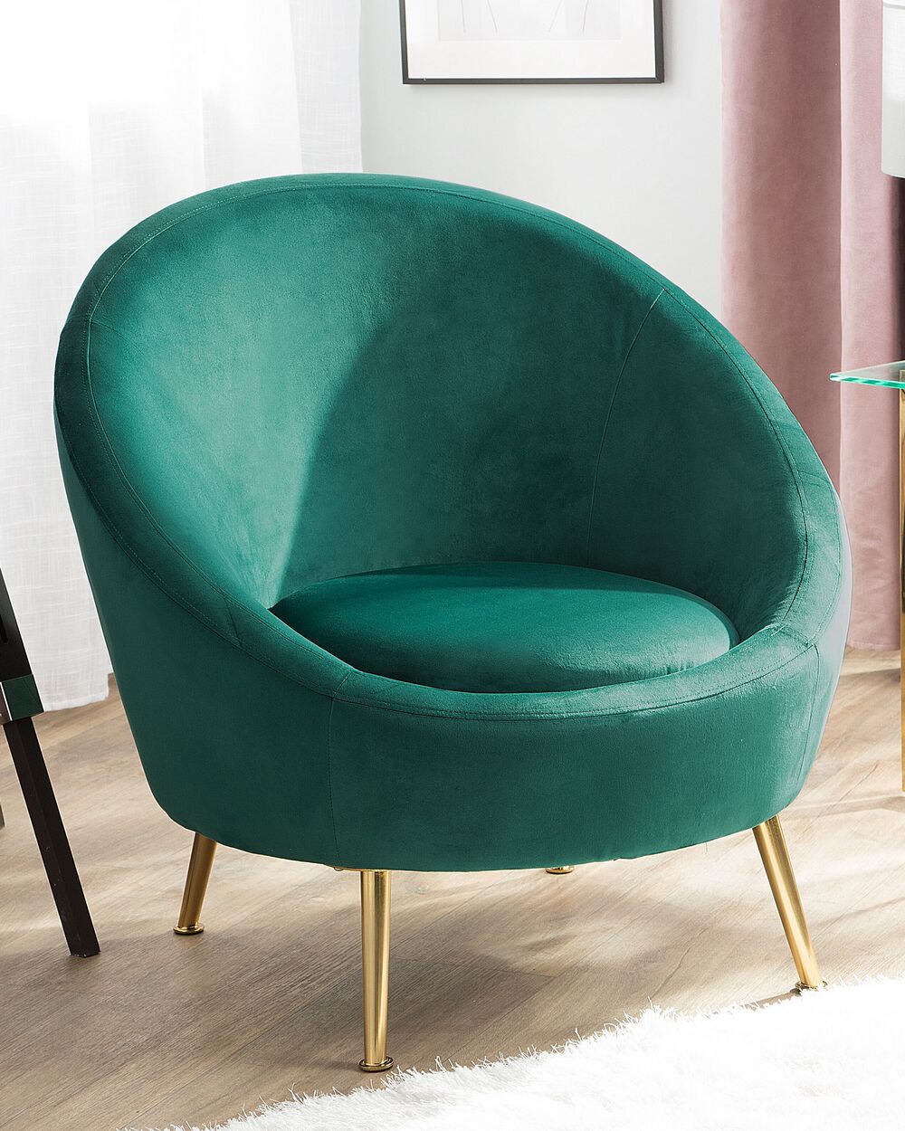 Armchair LANGA Velvet Dark Green Beliani