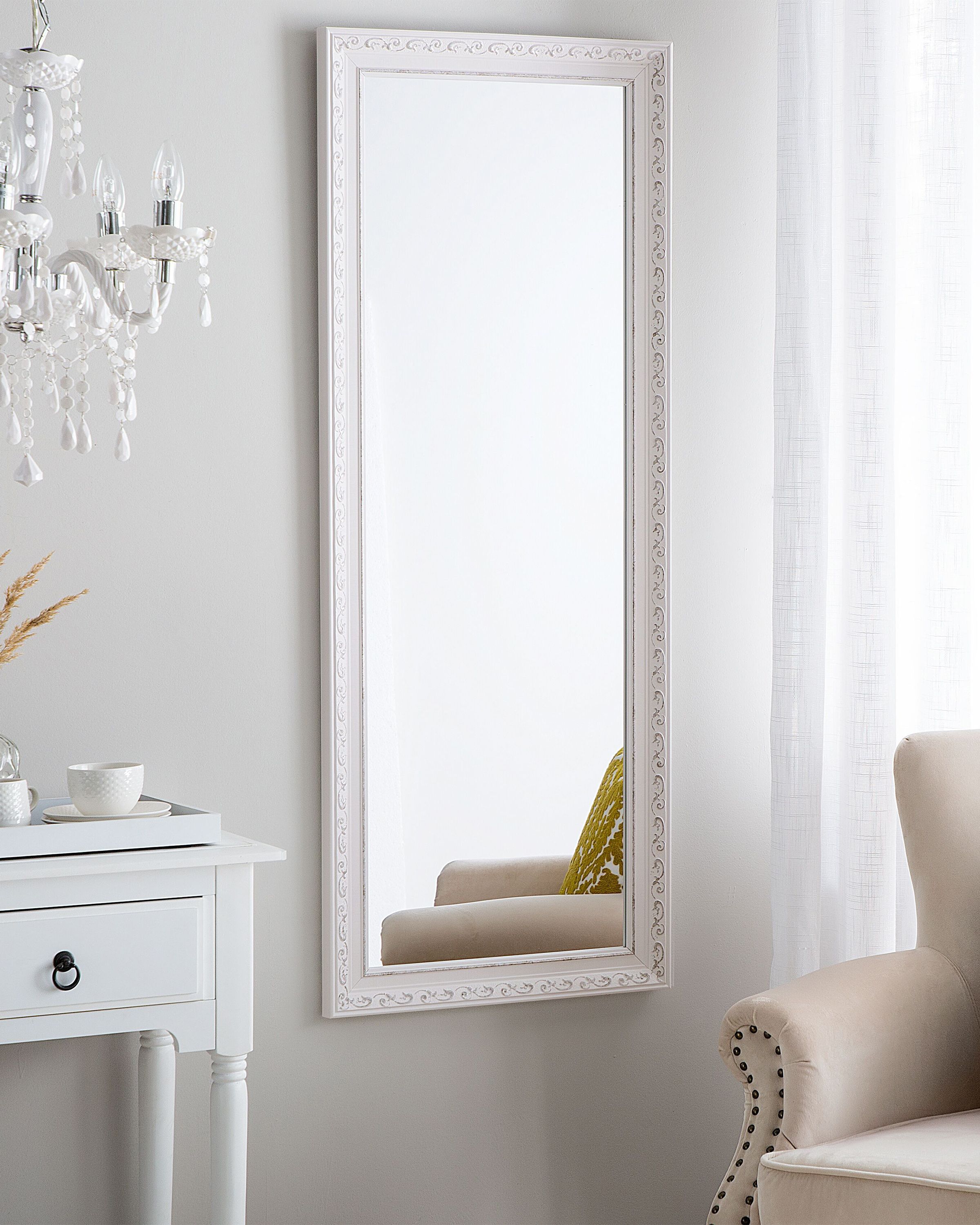Wall Mirror 130 cm Cream MAULEON | Beliani.co.uk