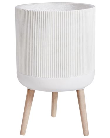 Cache-pot sur pied MACLURA 35 cm Beige clair | Beliani.fr