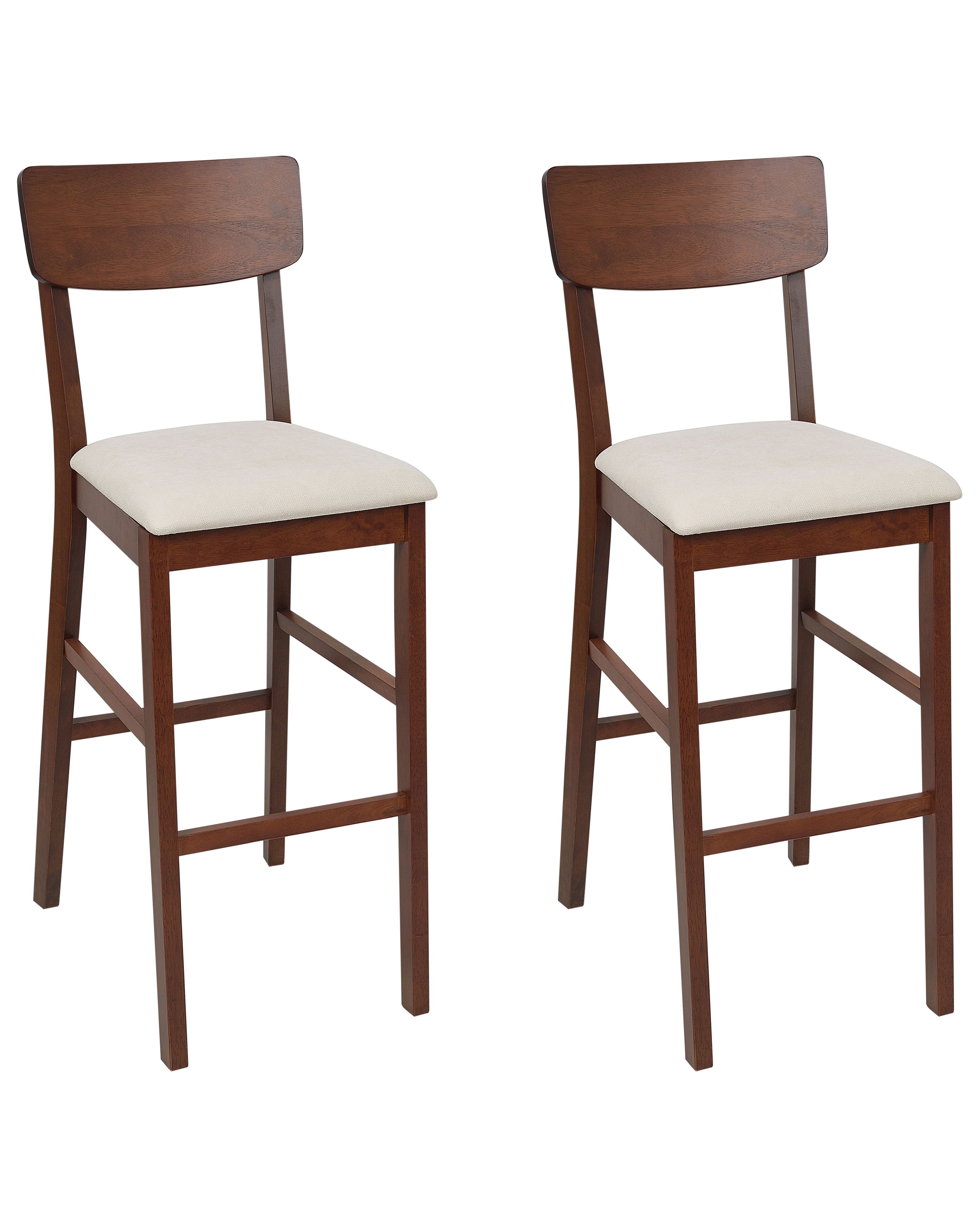 Set of 2 Bar Chairs AMBLER Dark Brown | Beliani.co.uk