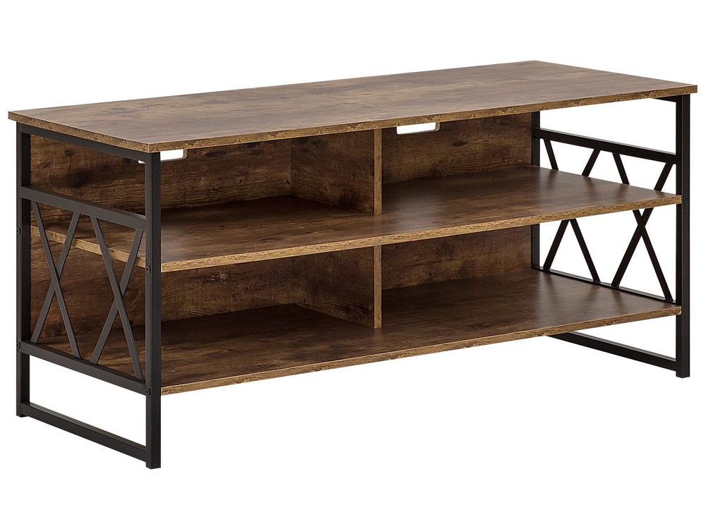 Black and metal tv stand store
