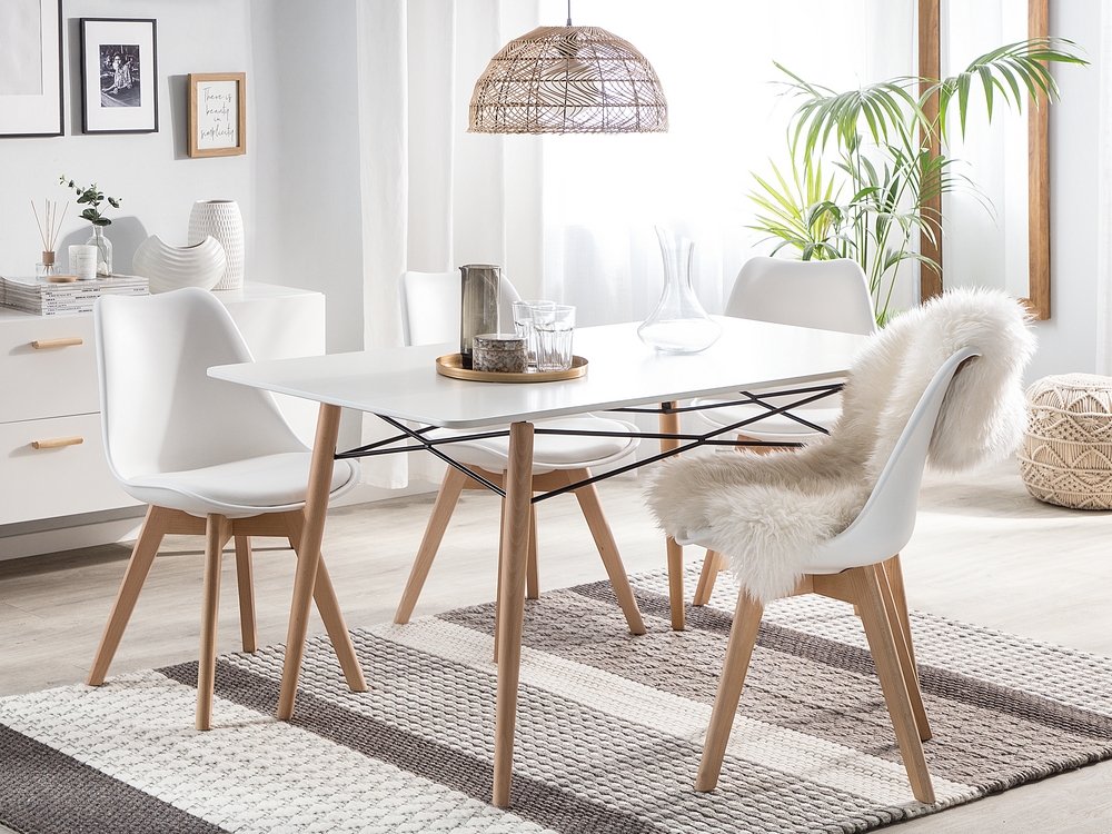 Dining Table 140 x 80 cm White BIONDI Beliani