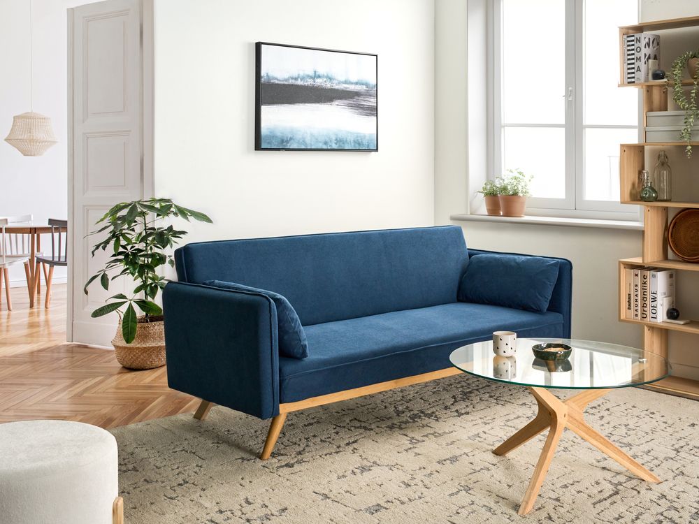 Bäddsoffa 3-sits ROXEN Konstläder Svart | Beliani.se