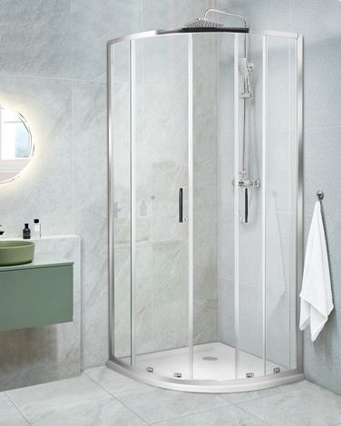 Shower Enclosure DARLI 80 x 80 x 185 cm Silver | Beliani.co.uk