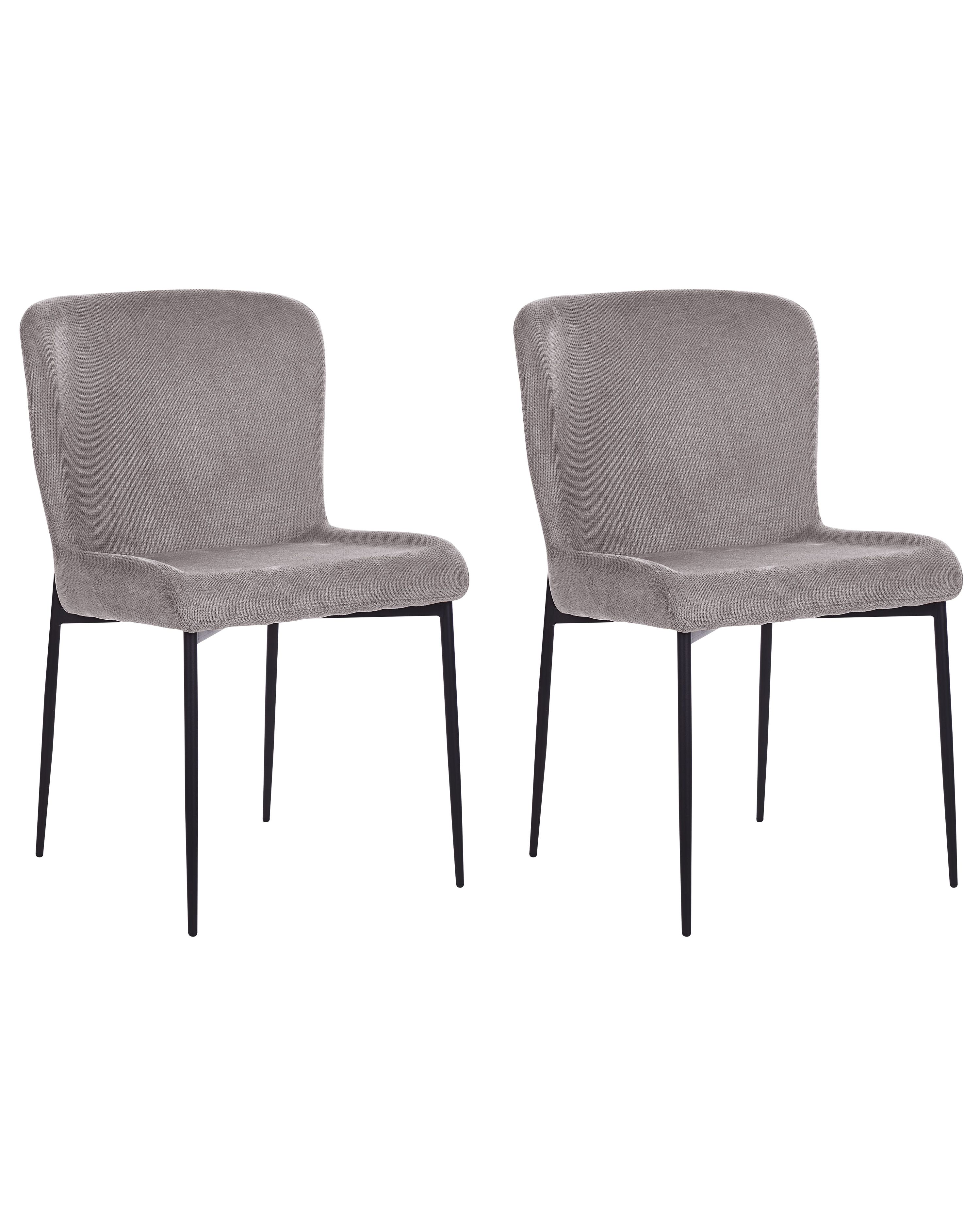 Set of 2 Fabric Chairs Dark Grey ADA | Beliani.co.uk