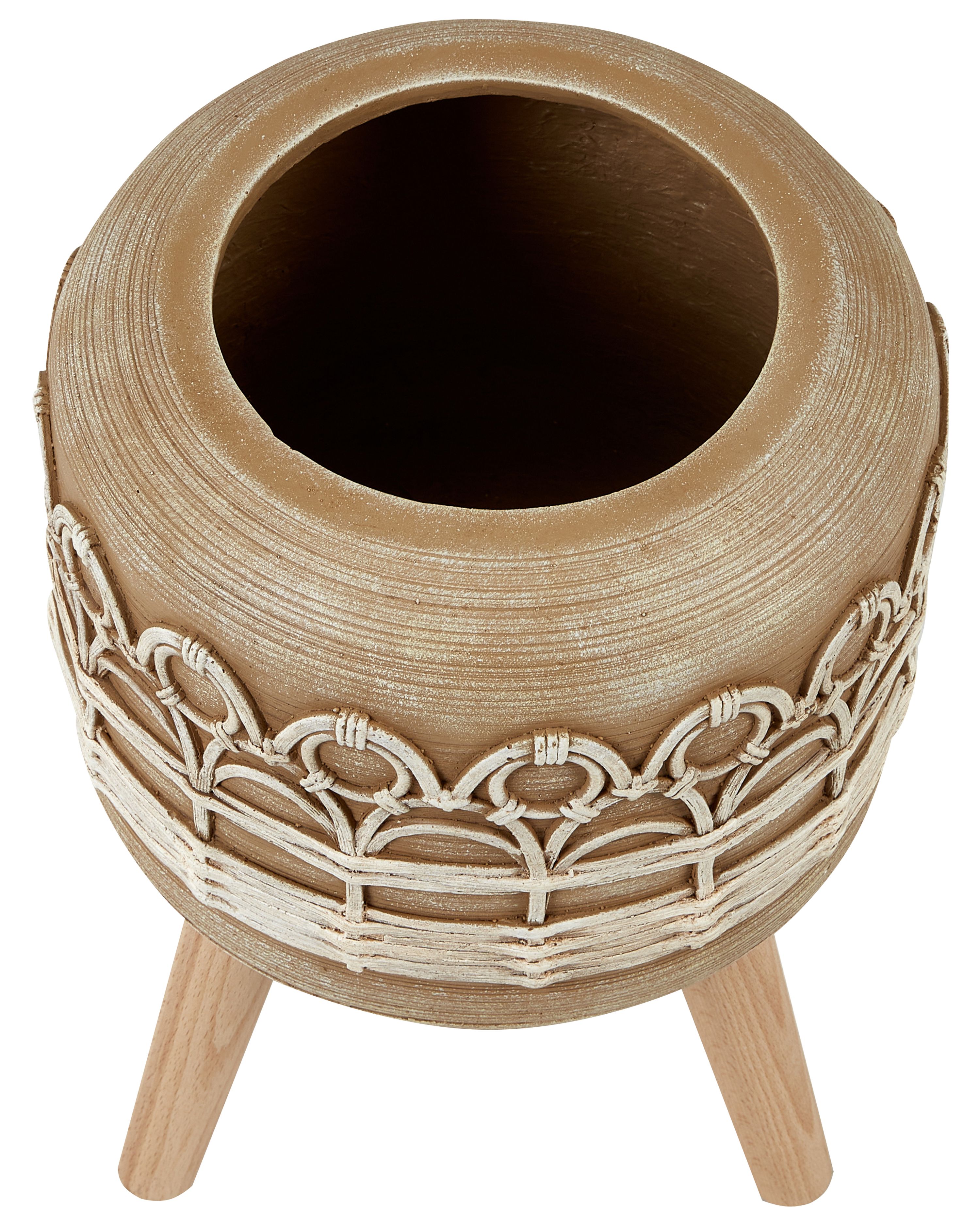 Pot de fleurs 27 x 27 x 42 cm marron clair CYRTOMIUM | Beliani.fr