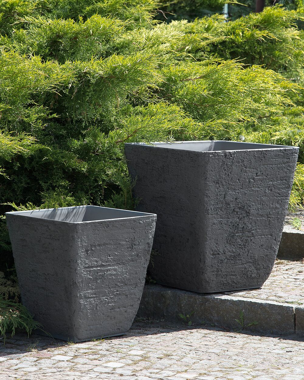 Conjunto de comedor exterior 6 plazas BACOLI con cojines Metal Gris ...