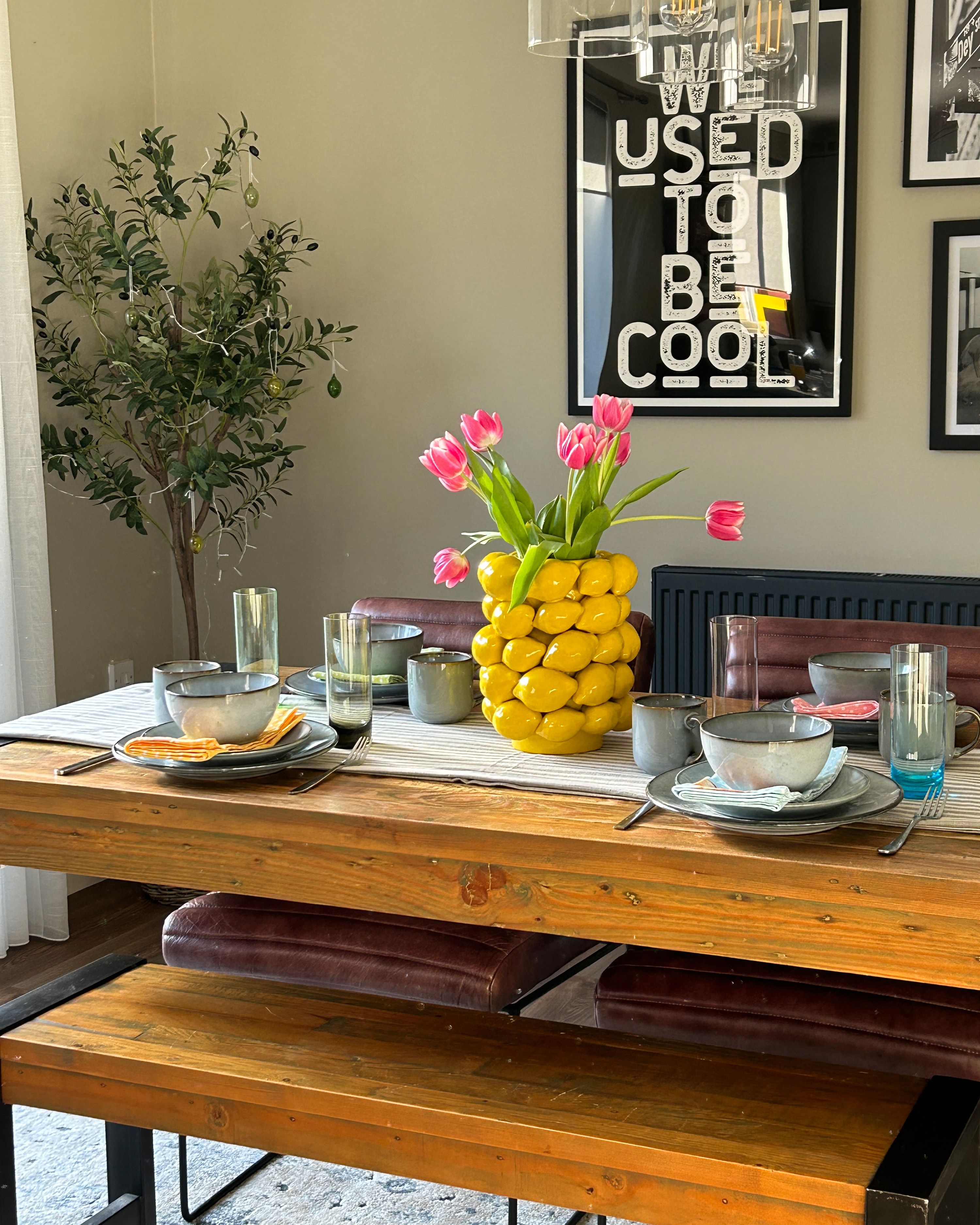 Set of 16 Dinnerware JUNIPER Stoneware Light Blue | Beliani.co.uk