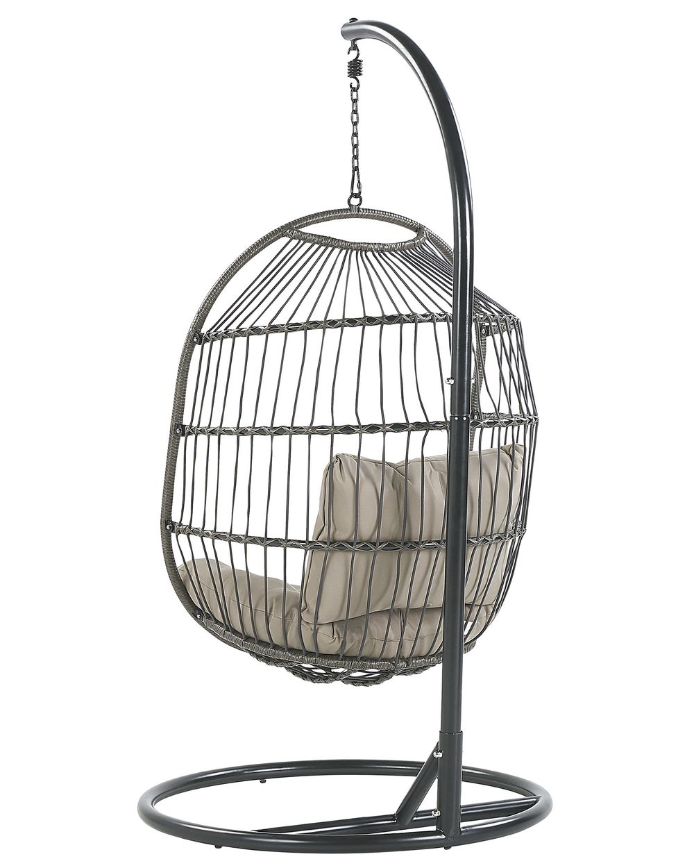 Black rattan hanging chair store