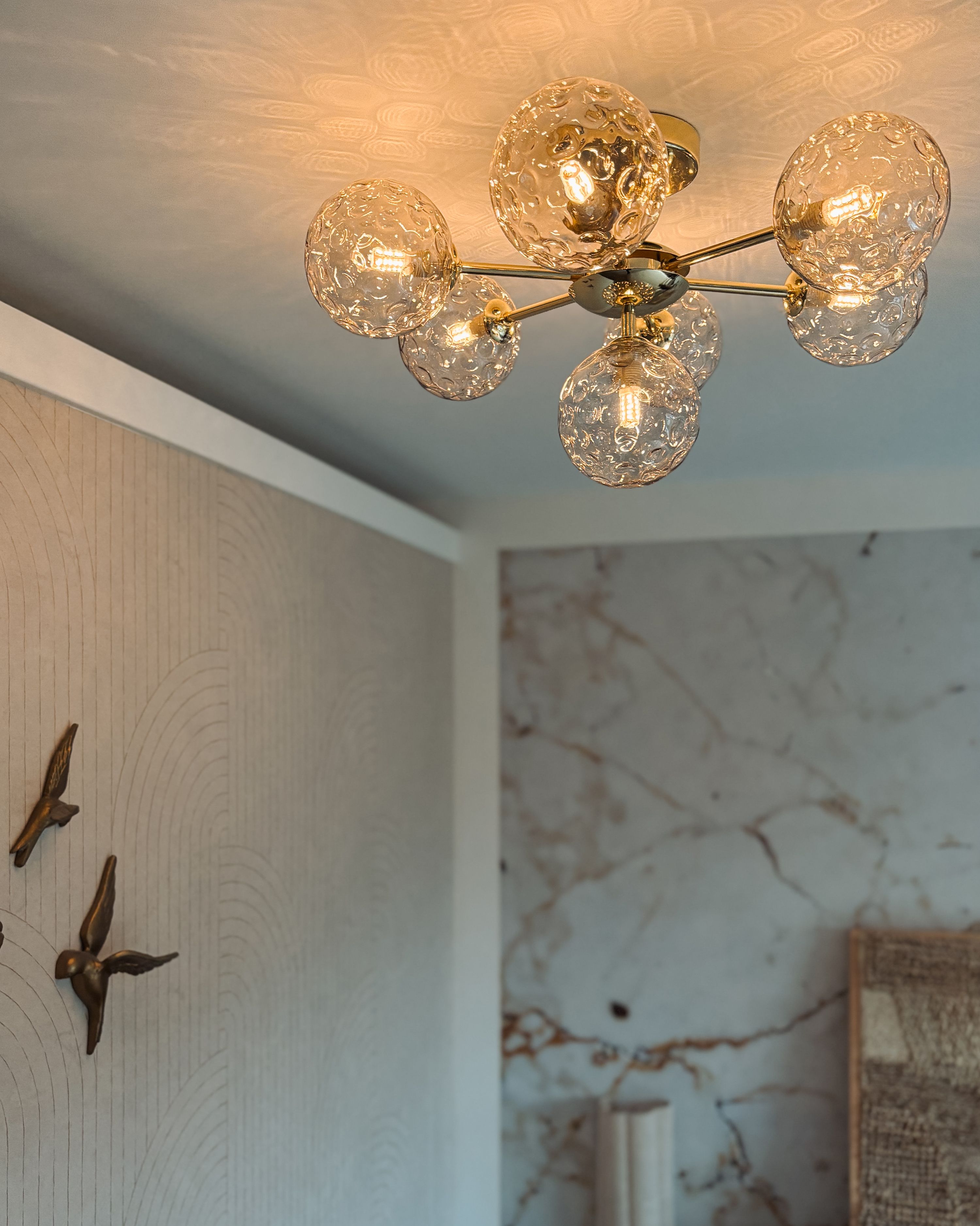 Taklampe ANADYR Glass Beige | Beliani.no