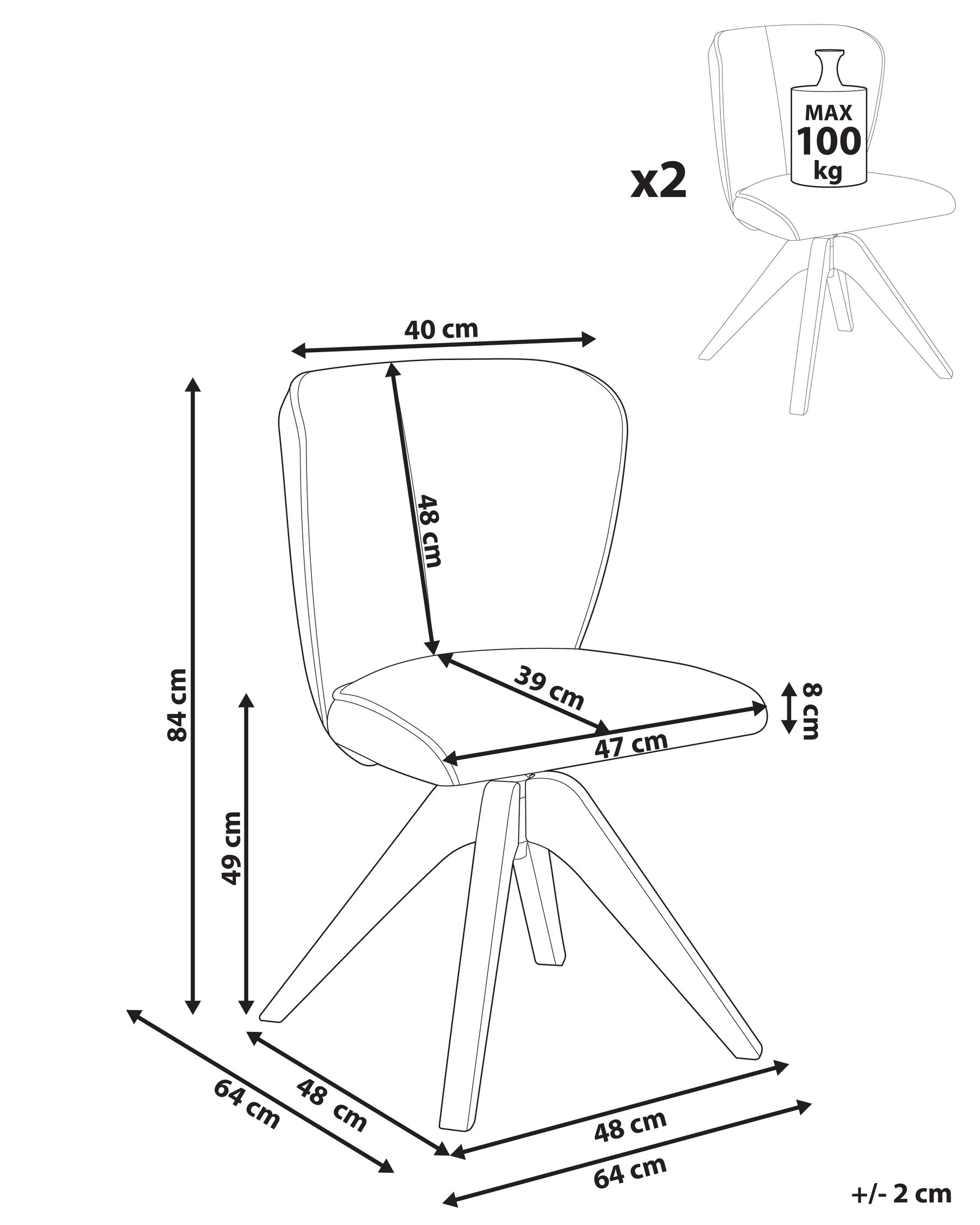 Set de 2 scaune dining Pivotant COSO Bej deschis | Beliani.ro