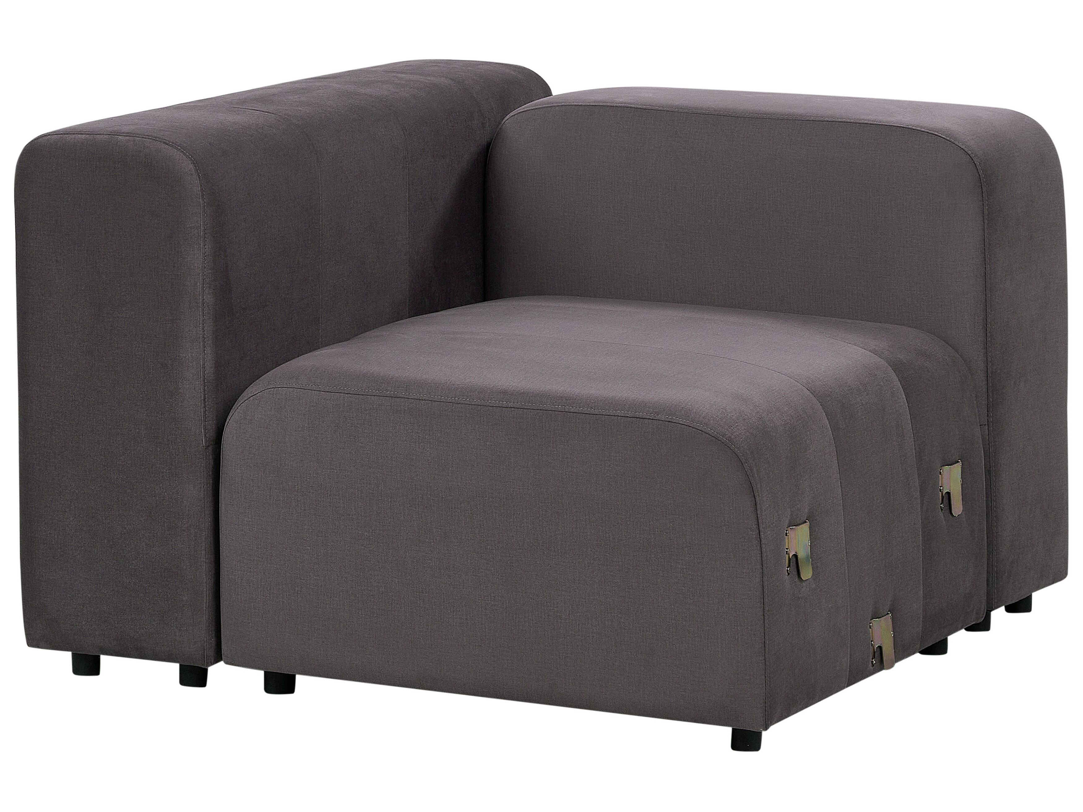 2 Seater Modular Velvet Sofa with Ottoman Dark Grey FALSTERBO | Beliani ...