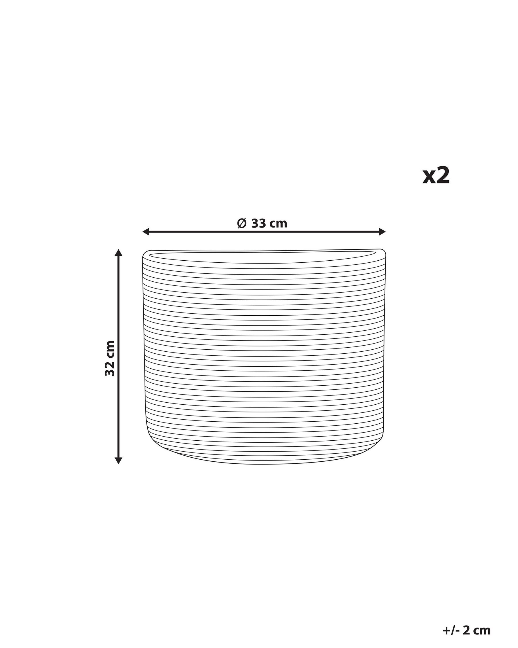 Set of 2 Baskets YERKOY Cotton Black | Beliani.co.uk