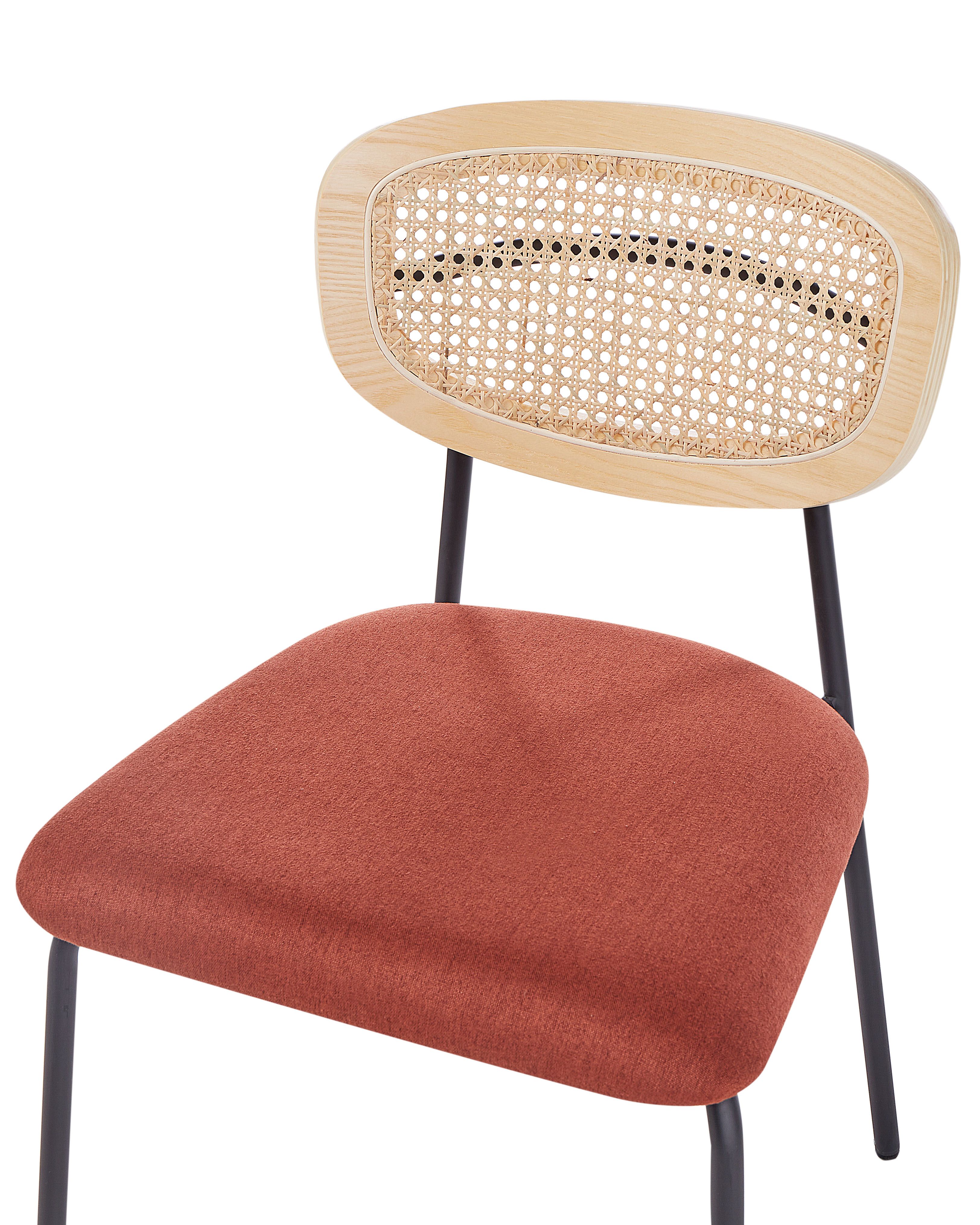 Set of 2 Dining Chairs MAYETTA Rattan Orange | Beliani.co.uk