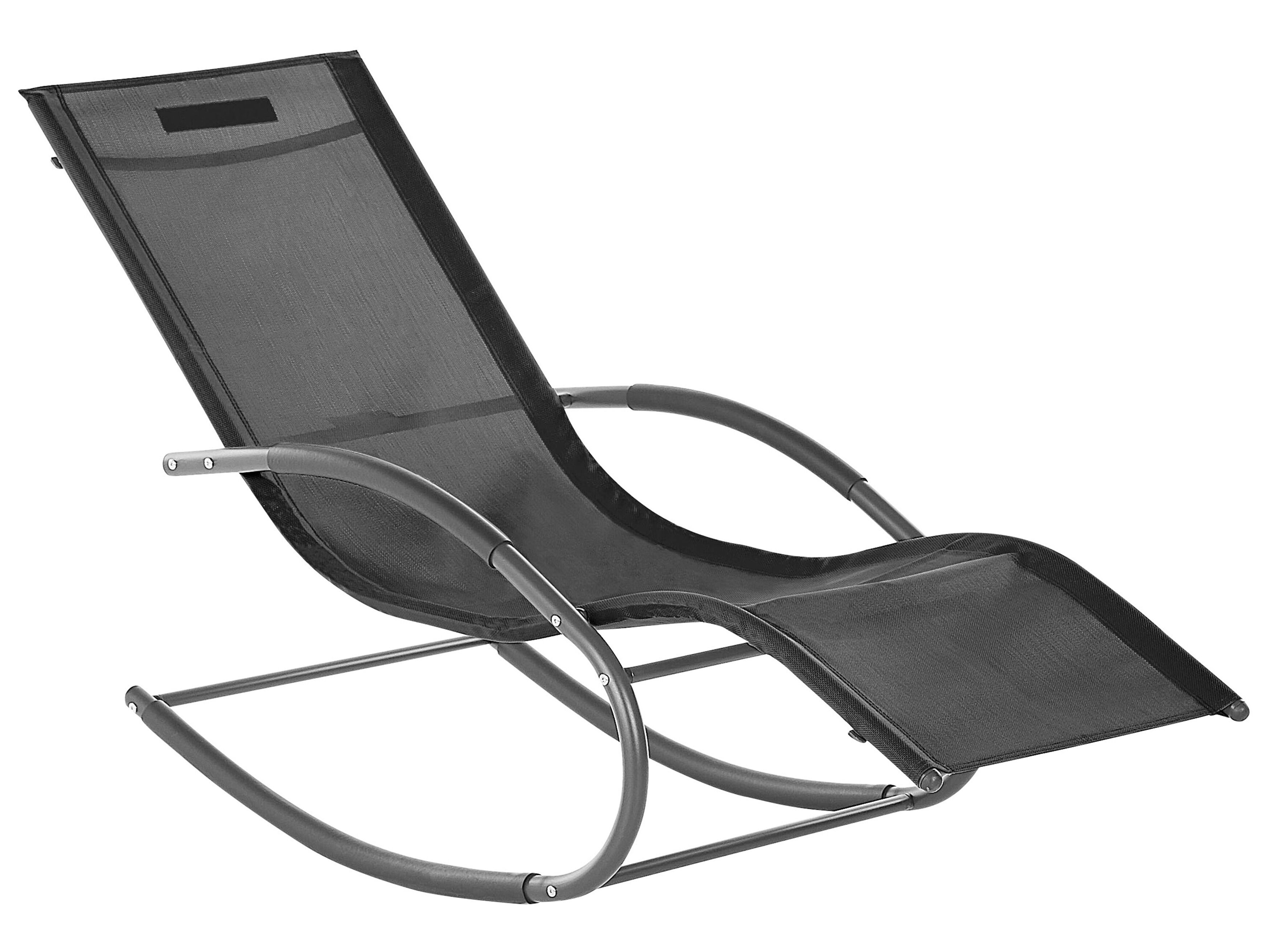 Rocking Sun Lounger CARANO II Metal Black | Beliani.co.uk