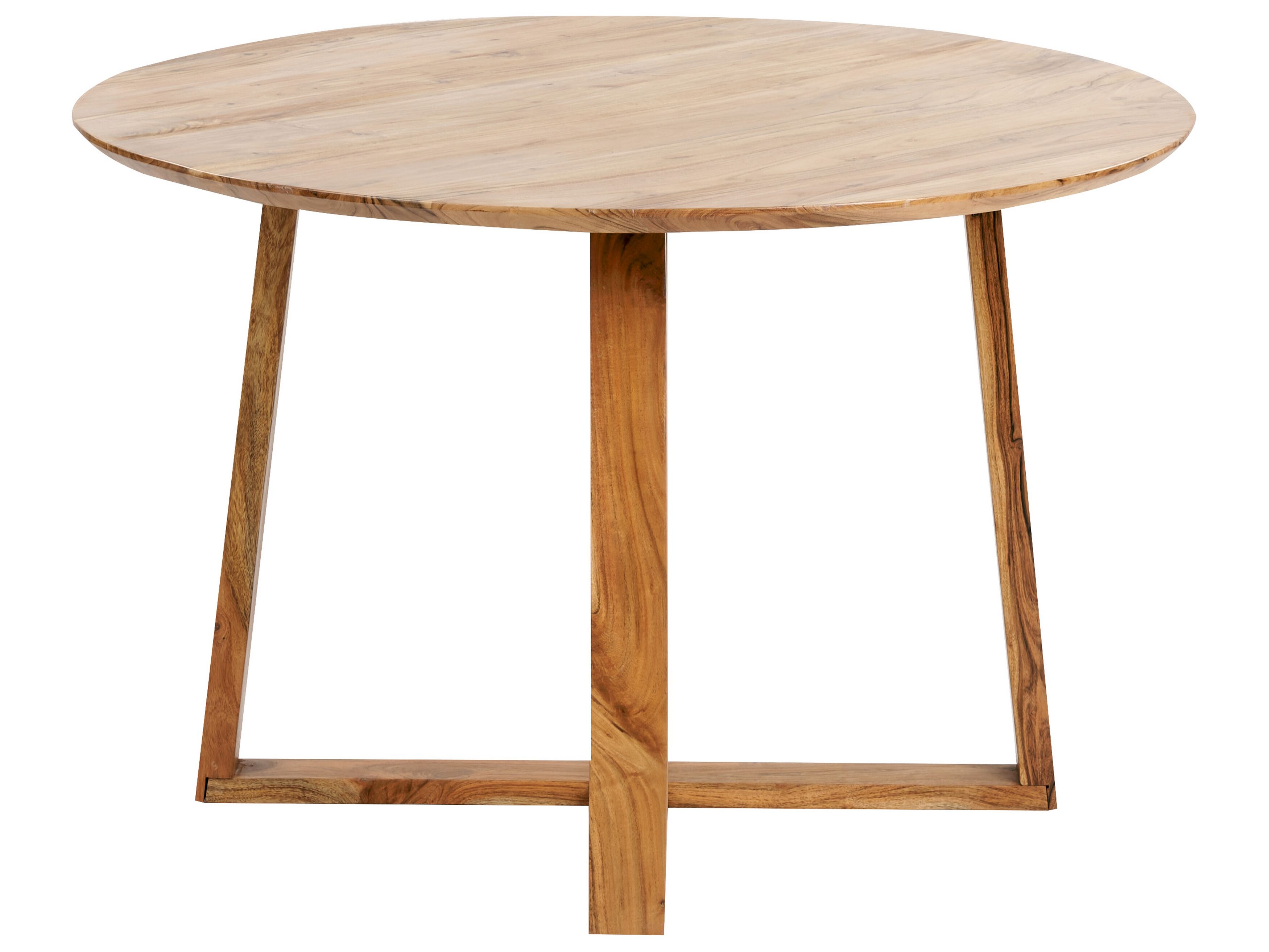 Round Acacia Wood Dining Table ⌀ 120 cm Light LEXINGTON | Beliani.co.uk