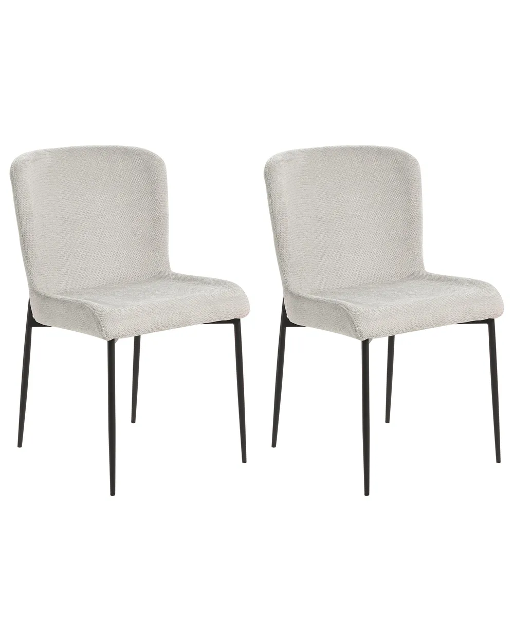 Set of 2 Dining Chairs ADA Fabric Light Grey | Beliani.co.uk