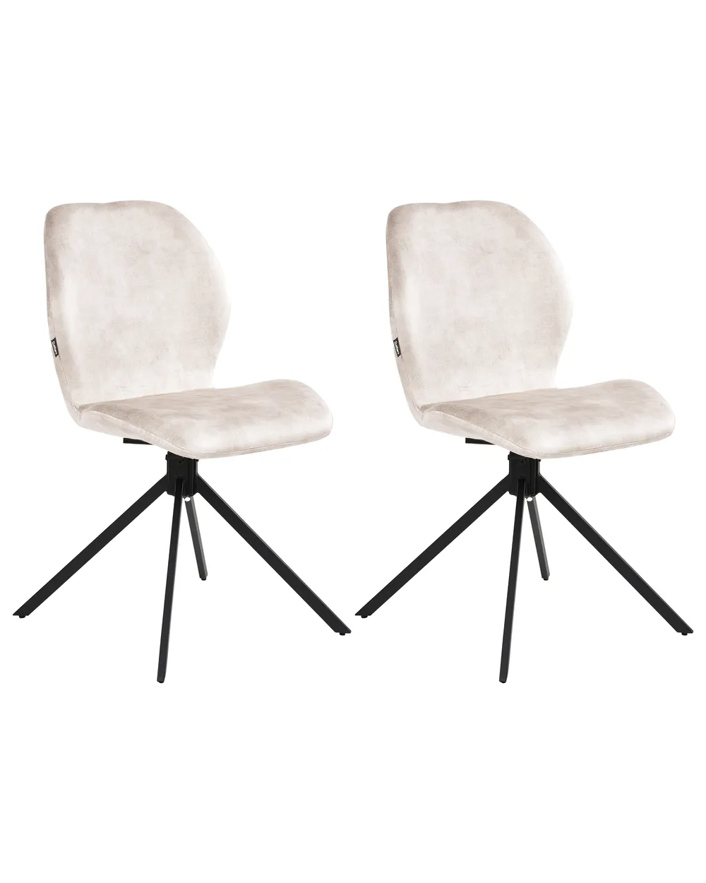 Set of 4 Dining Chairs MORRISON Velvet Light Beige | Beliani.se