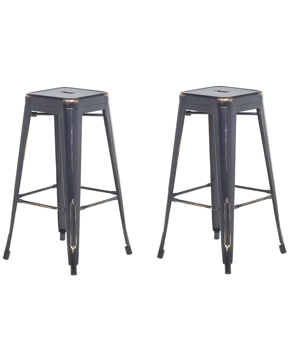 Set of 2 Bar Stools CABRILLO Metal Black | Beliani.co.uk