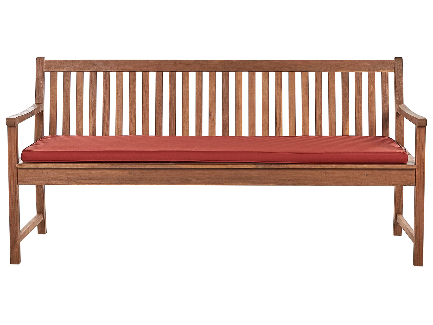 Garden Bench with Cushion VIVARA 180 cm Certified Acacia Wood Dark Red ...