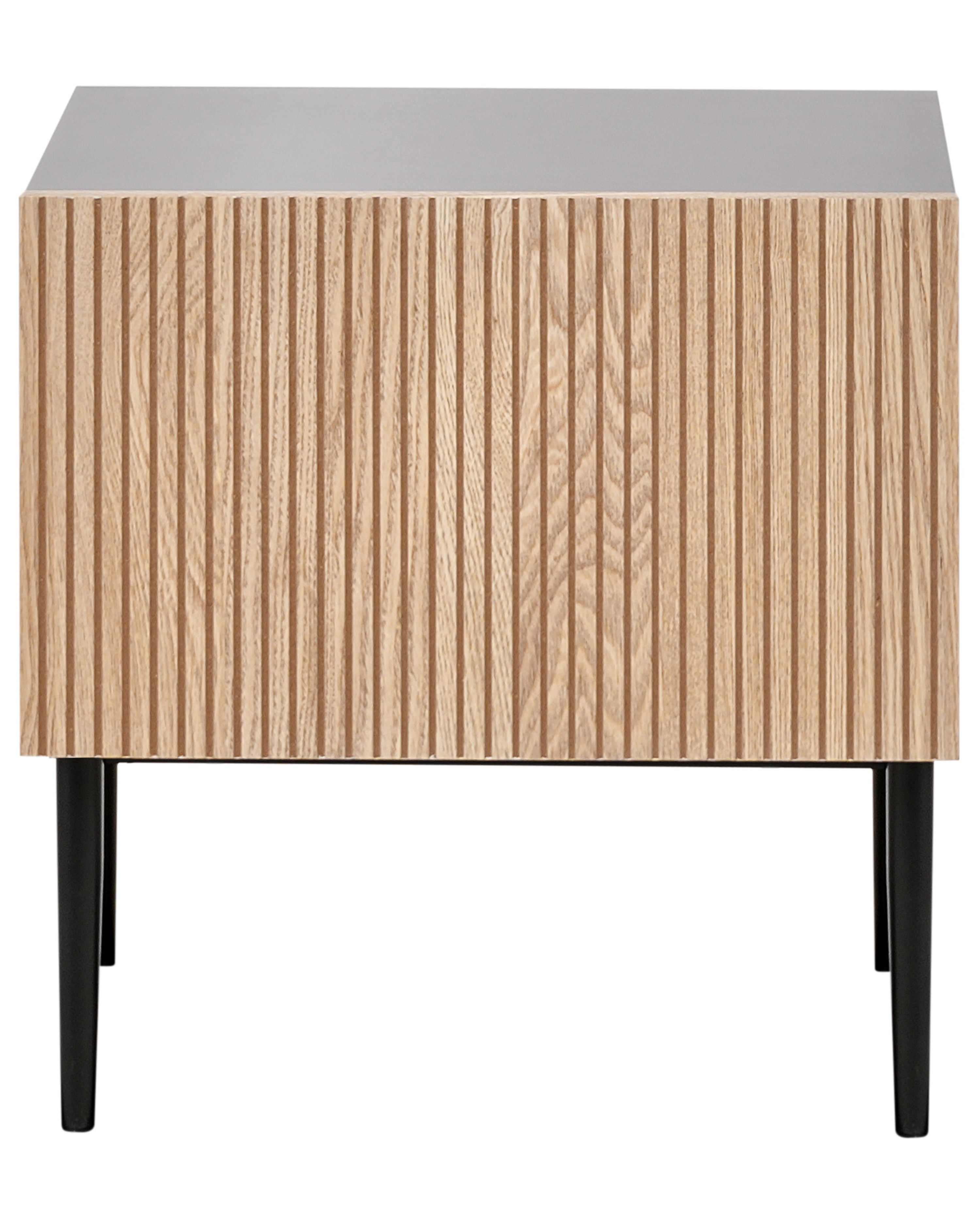 Szafka nocna BLYTHE Jesion naturalny Czarny | Beliani.pl