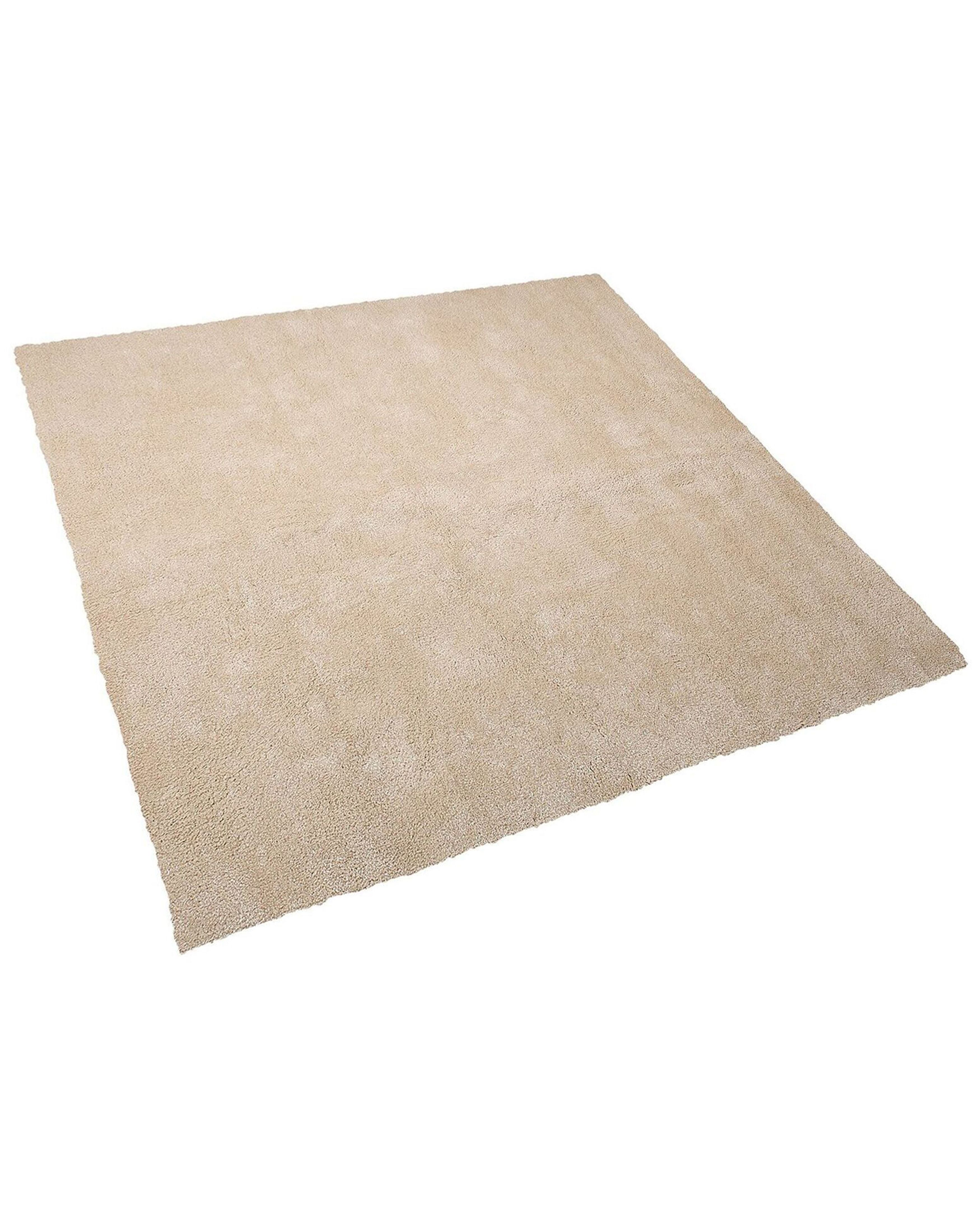 Shaggy Area Rug 200 x 200 cm Beige DEMRE | Beliani.co.uk