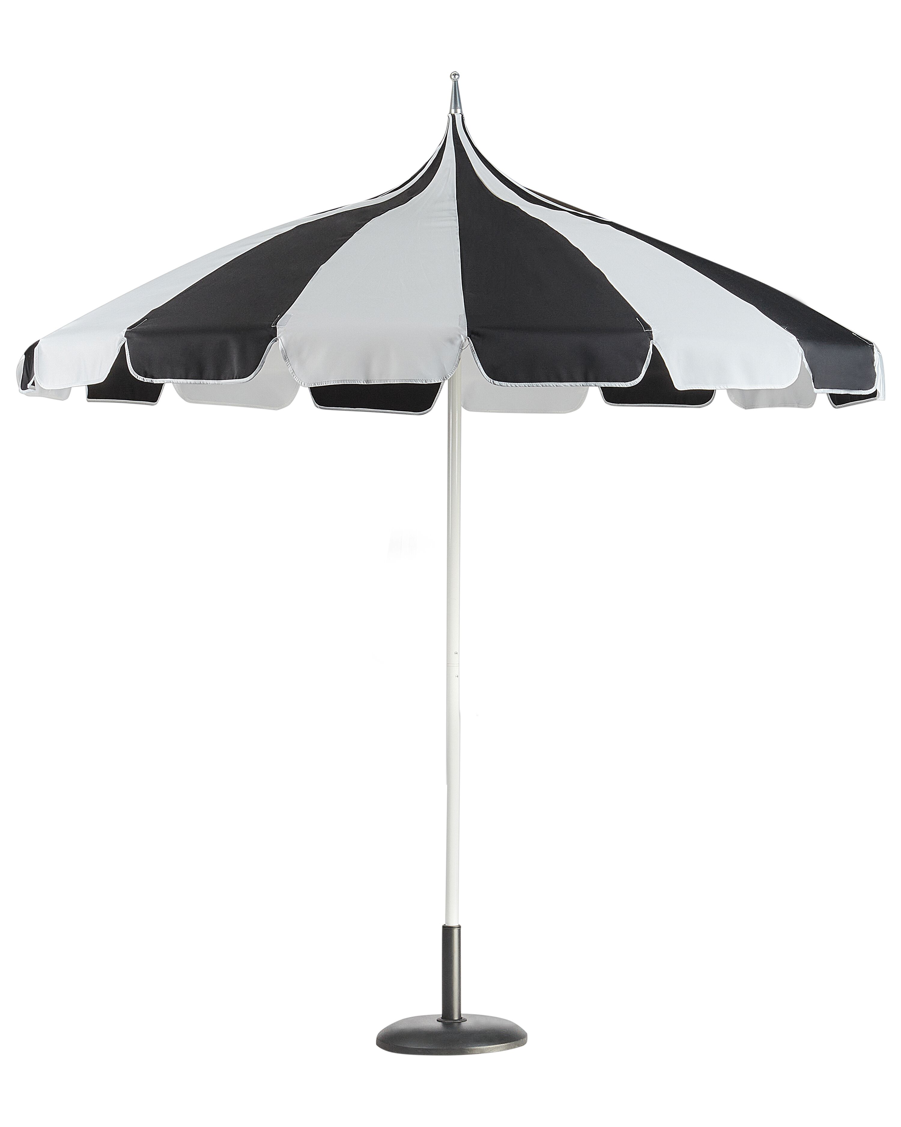 Parasol ogrodowy 245 cm MINOA Czarny/ biały | Beliani.pl