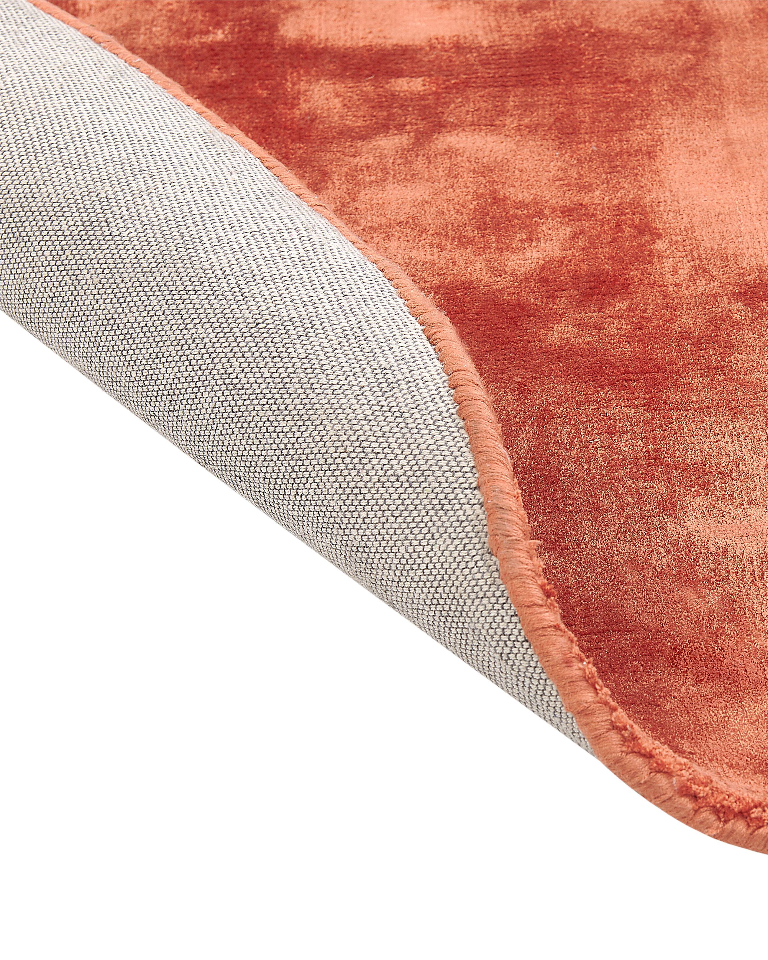 Round Viscose Area Rug ⌀ 140 cm Orange GESI II | Beliani.co.uk