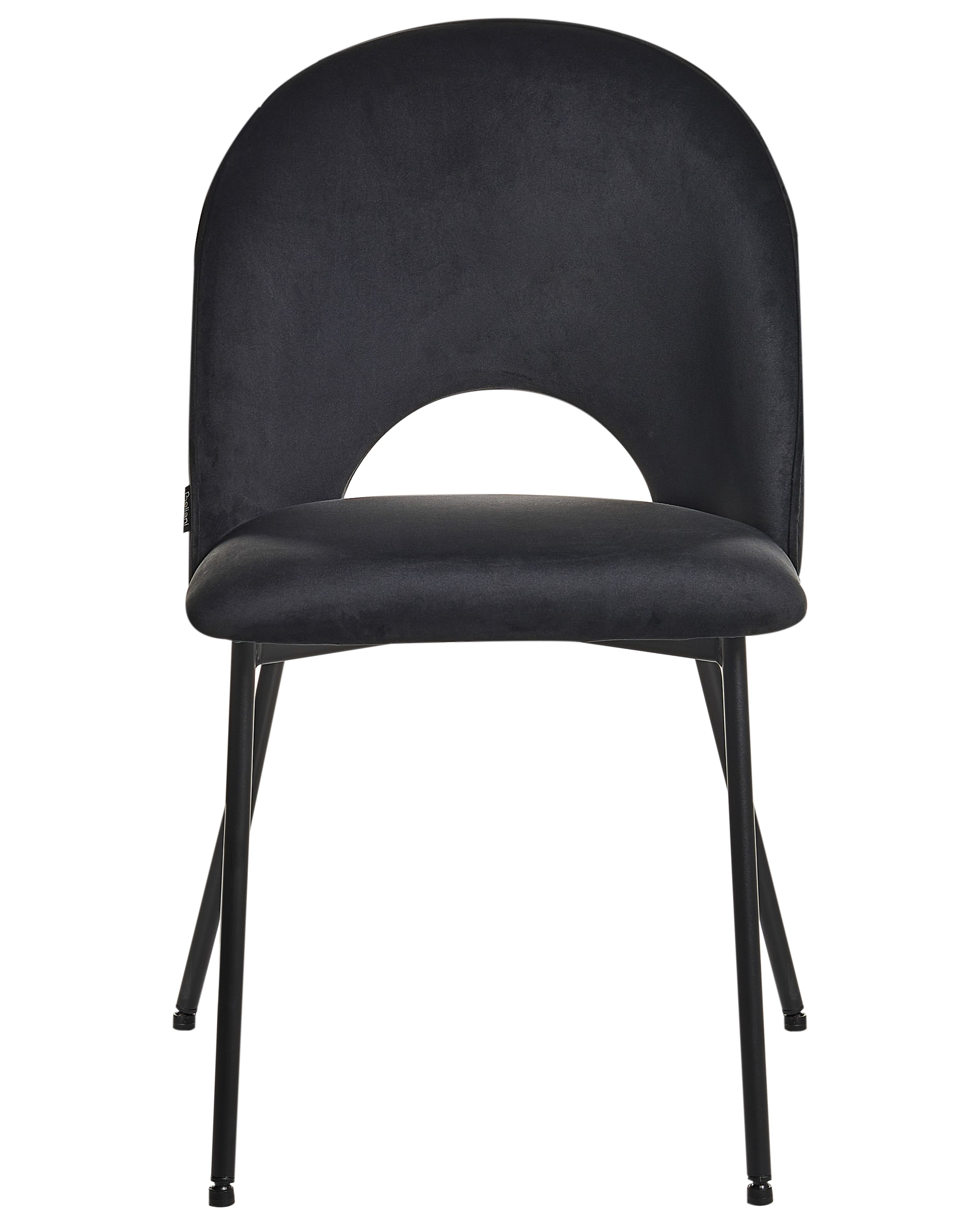 Set med 2 matstolar COVELO Sammet Svart | Beliani.se